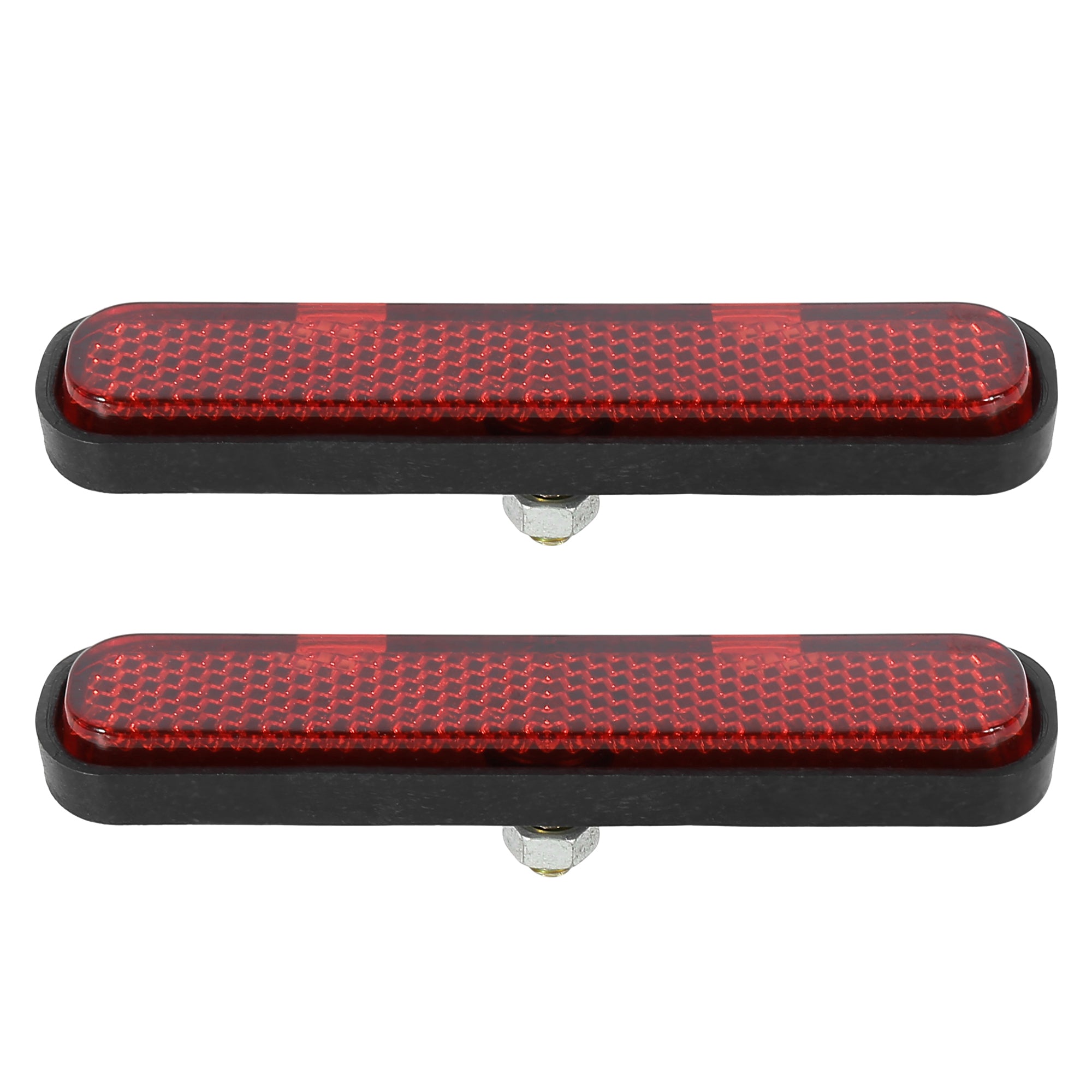 Pair M5 or M6 Red Oval Universal Screw Mount Reflective Warning ...