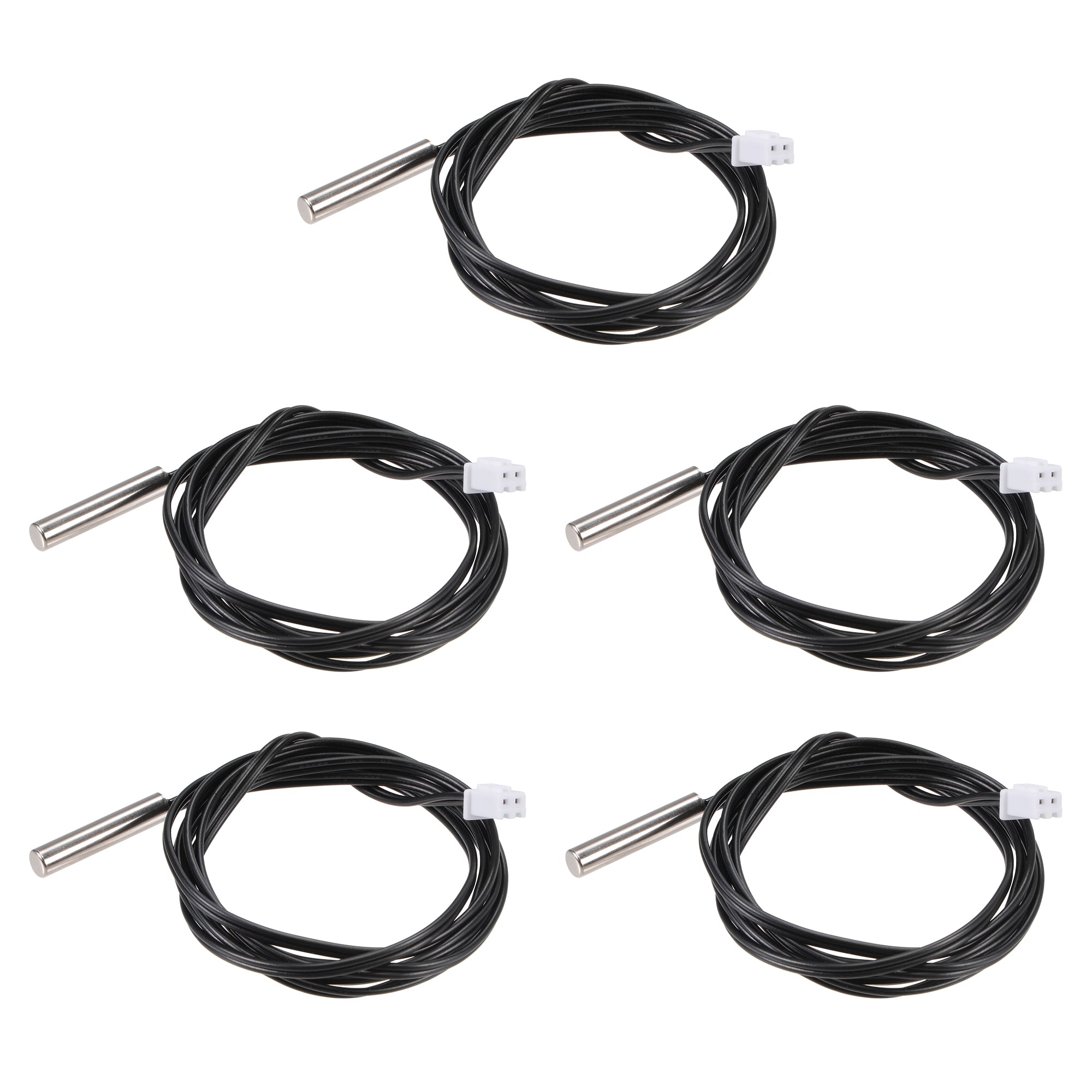 Uxcell 5pcs 5K Temperature Sensor Probe, Stainless Steel NTC Thermal ...