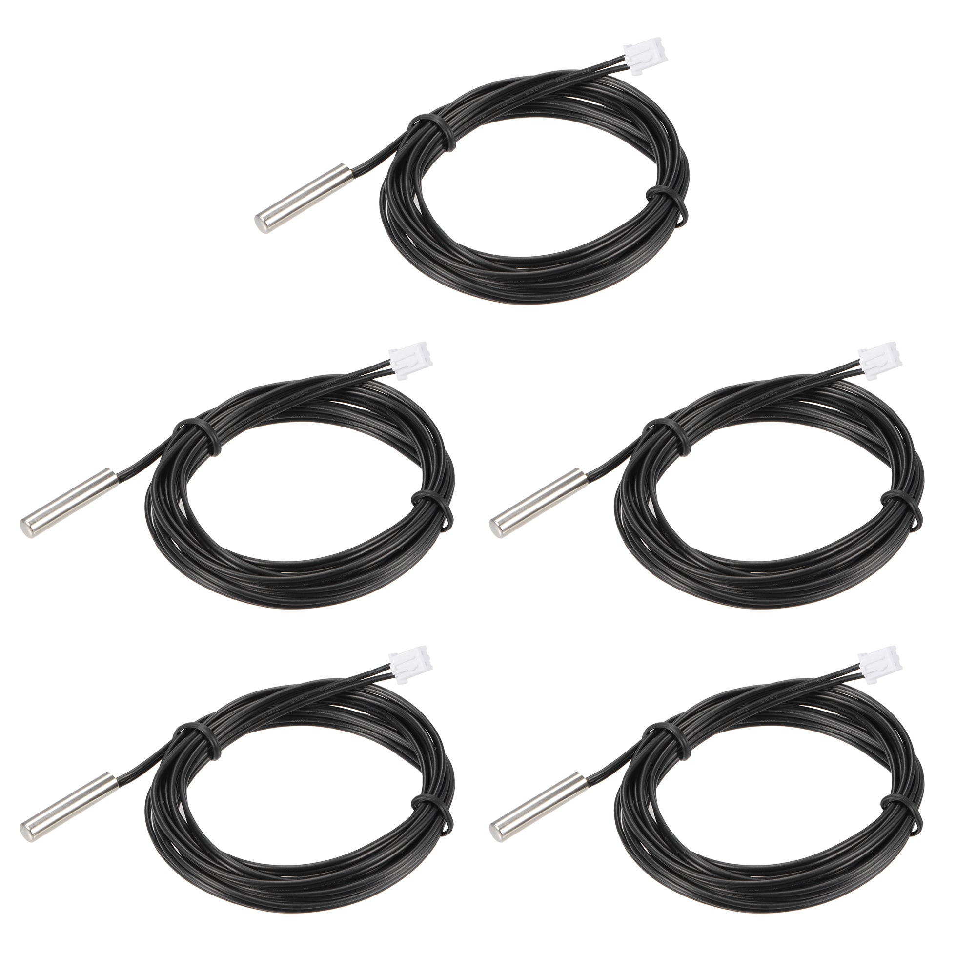 Uxcell 5pcs 50K Temperature Sensor Probe, Stainless Steel NTC Thermal ...