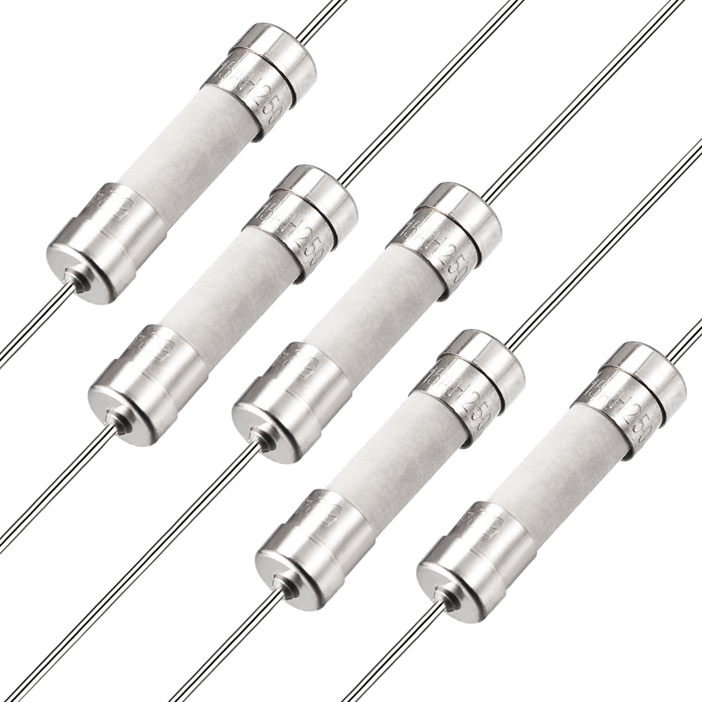 Uxcell Slow Blow Fuse Time Delay Lead Wire Ceramic Fuses 5mm x 20mm ...