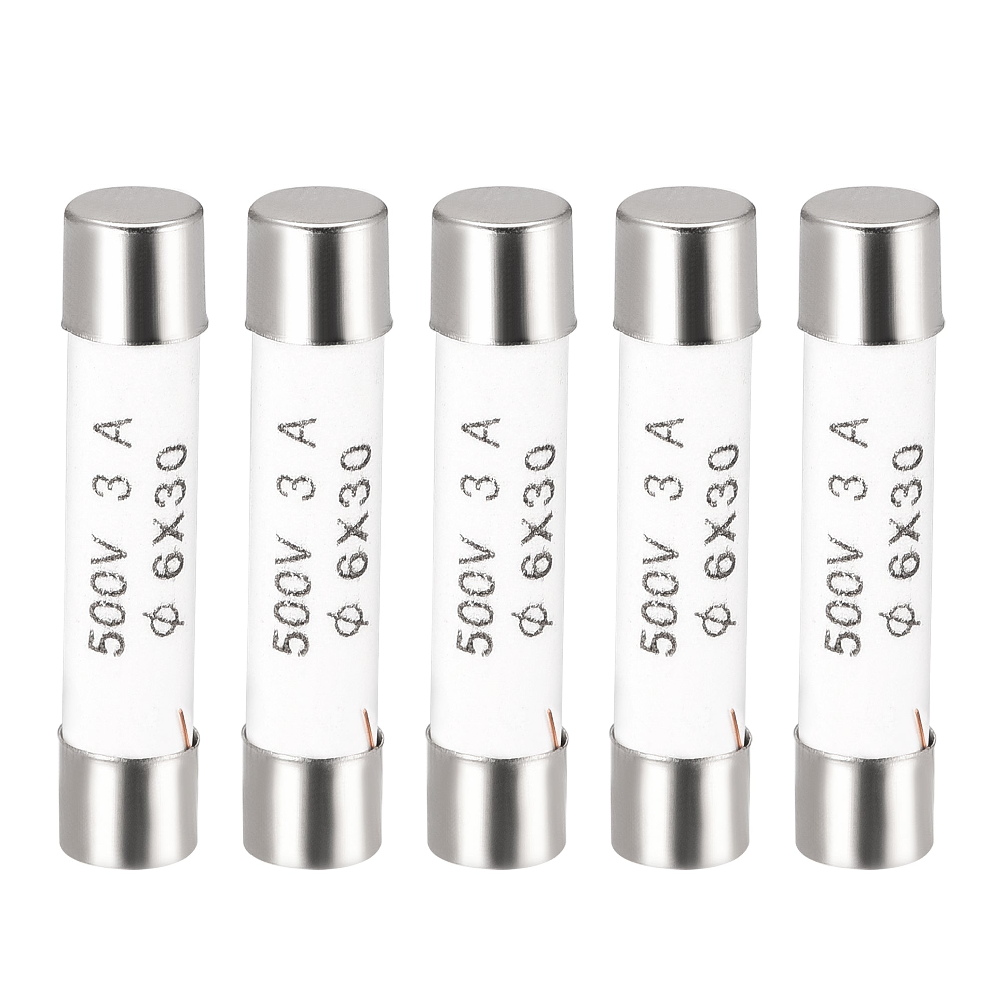 Uxcell Ceramic Cartridge Fuses 3A 500V 6x30mm Ceramic Fuses Fast Blow ...