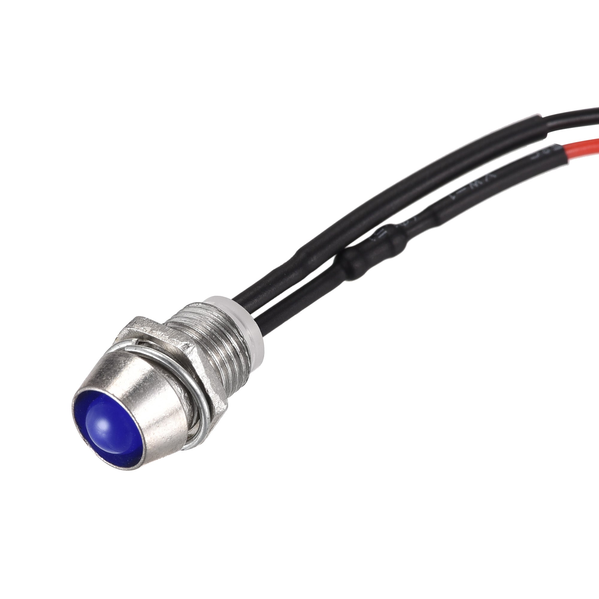 Uxcell LED Indicator Light AC/DC 110V 8mm Panel Mount Blue LED Signal ...