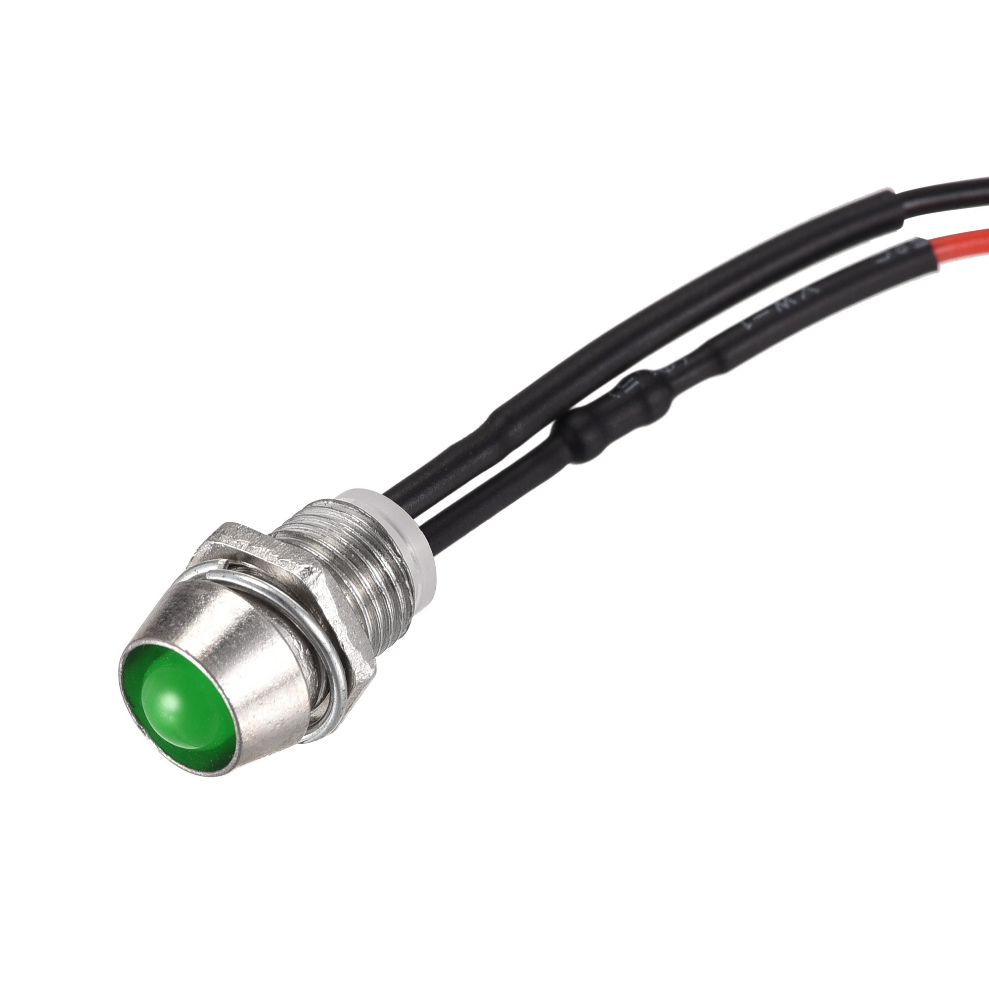 Uxcell LED Indicator Light AC/DC 110V 8mm Panel Mount Green LED Signal ...