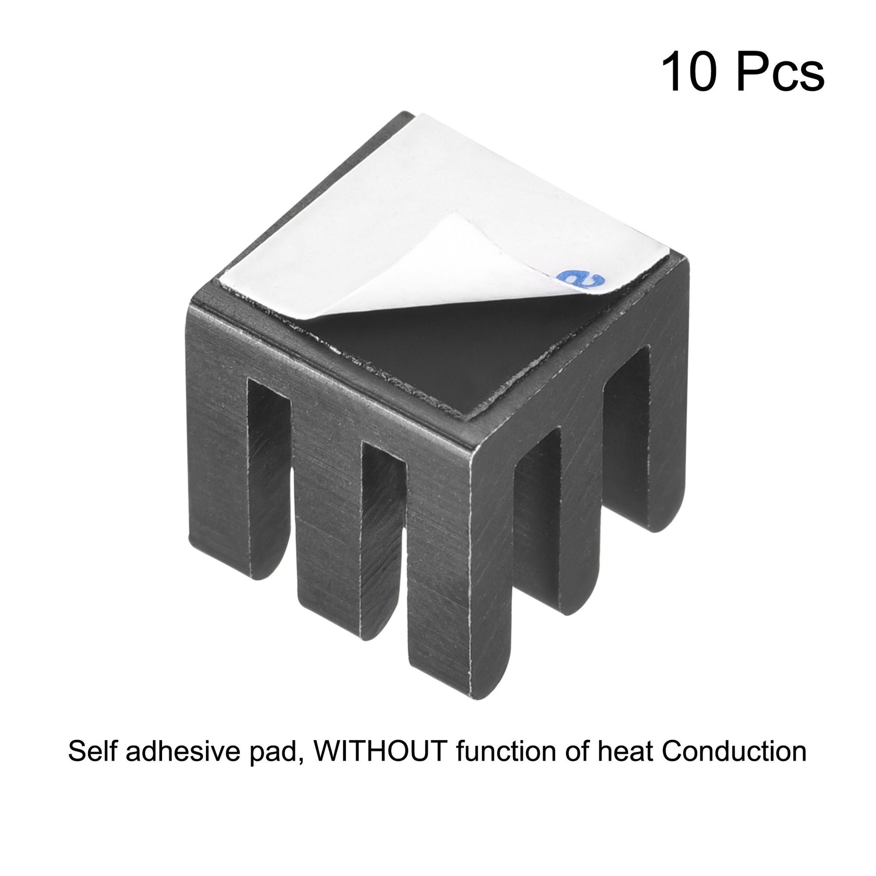 Uxcell 10x10x10mm Black Sticky Aluminum Heatsink Electronic Radiators ...
