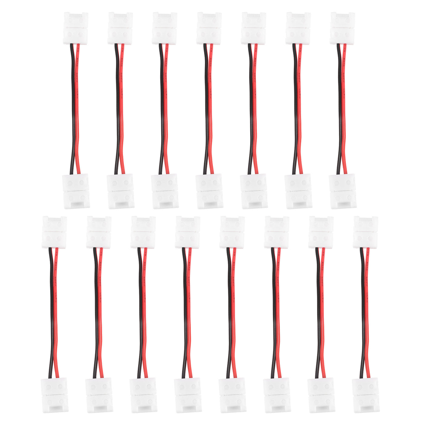 Uxcell 2 Pin 10mm Solderless Strip Light Connector, 150mm Strip to Strip Jumper Cable, for 3528 ...