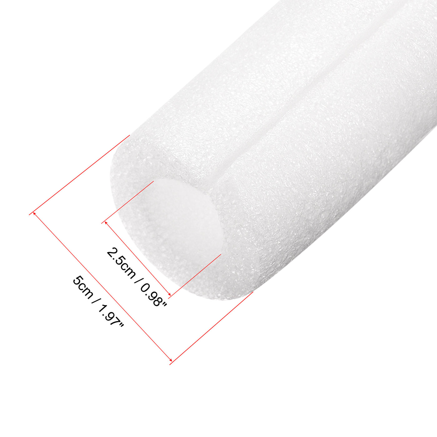 Uxcell Foam Tube 1.64 Ft Length 2.34in ID 3.12in OD Hollow Polyethylene ...