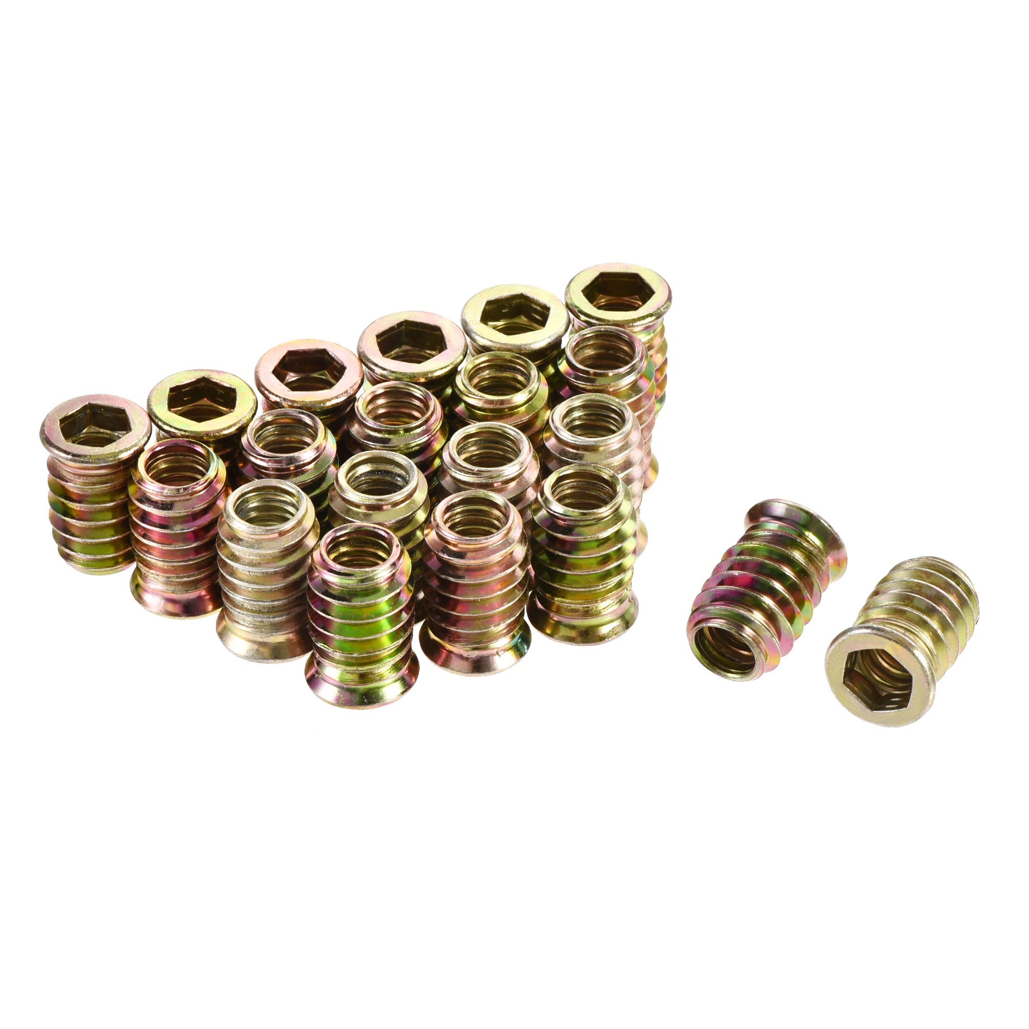 Uxcell 5/16"-18x20mm Threaded Insert Nuts Hex Socket Drive for Wood ...