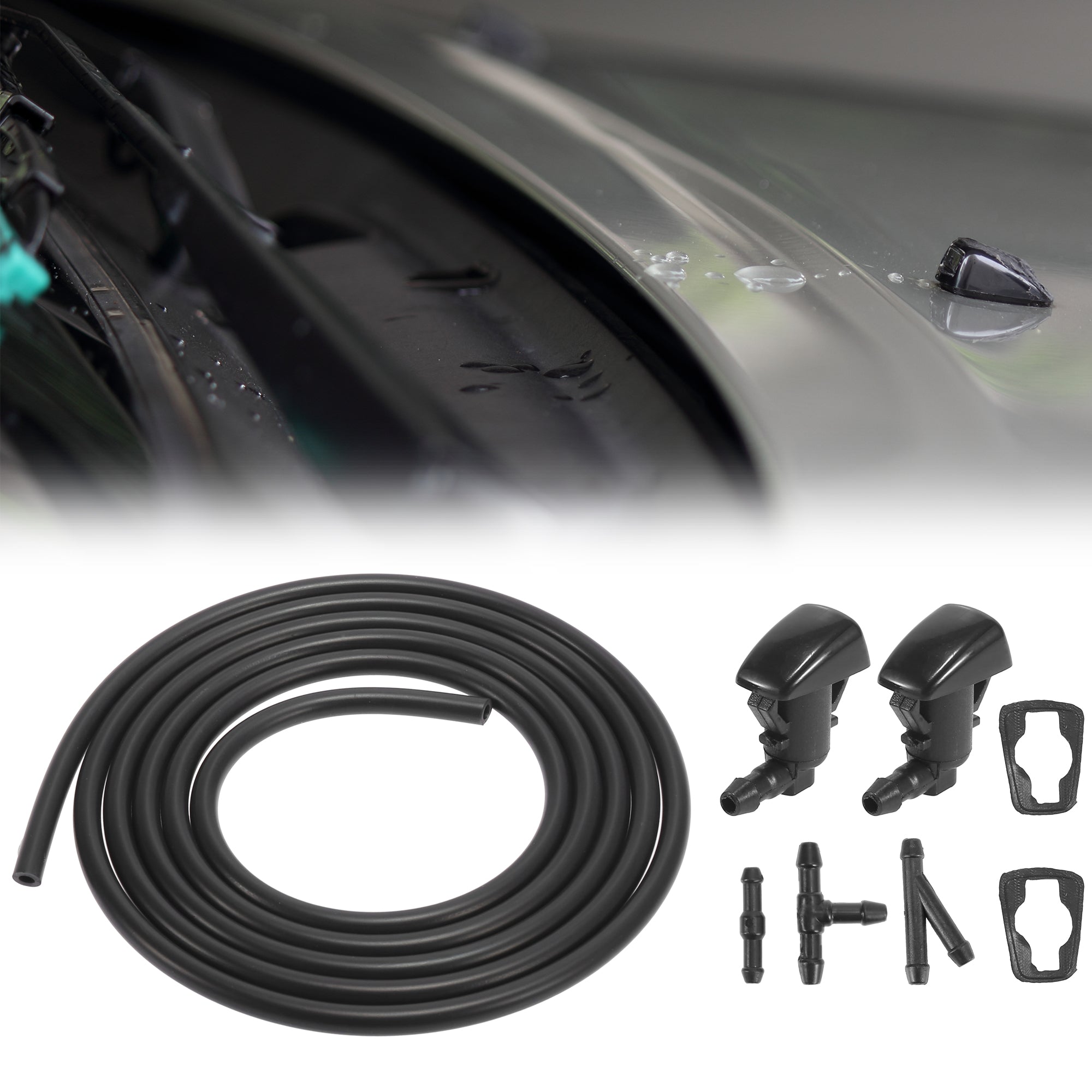 Front Windshield Washer Nozzles Kit with 2 Meters Windshield Washer ...
