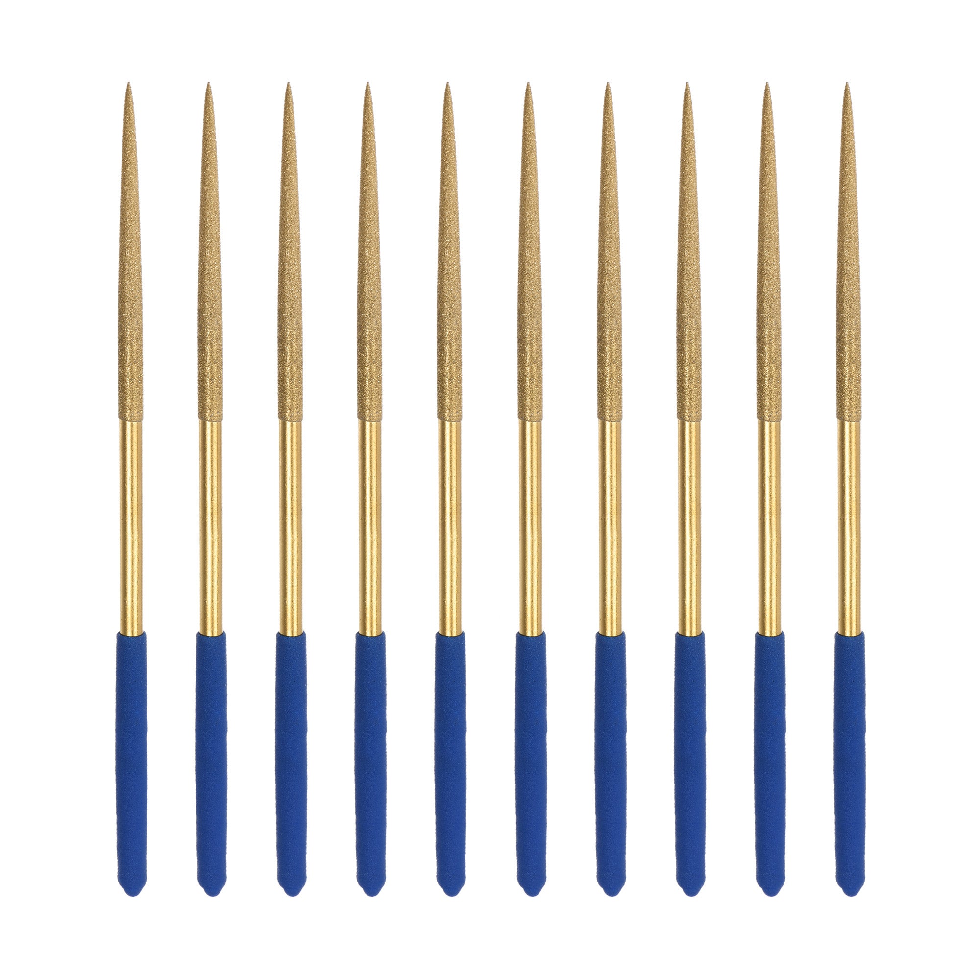 Uxcell 3mm x 140mm Round Files Diamond Needle File Set Titanium Coated ...