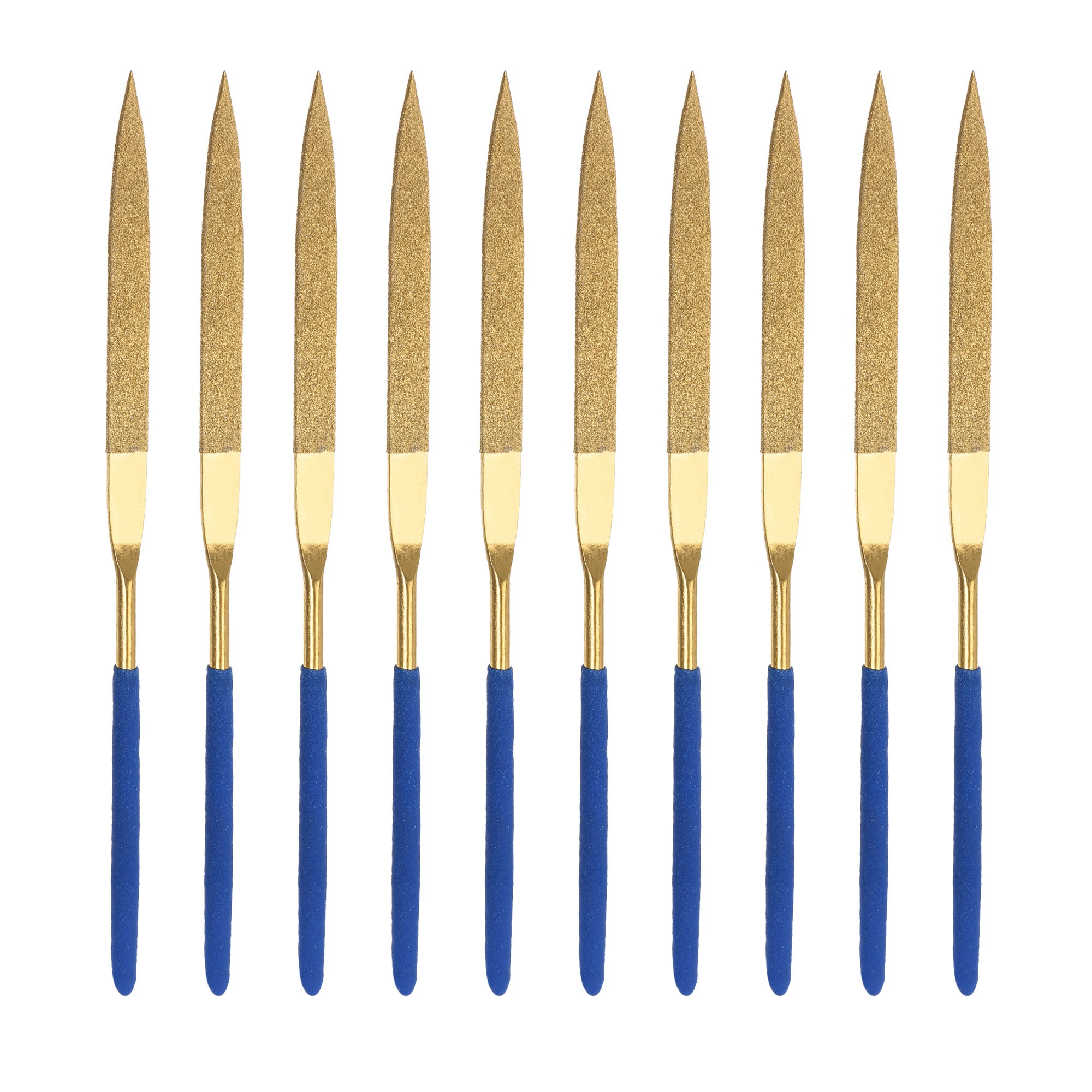 Uxcell 3mm x 140mm Flat Point Files Diamond Needle File Set Titanium ...