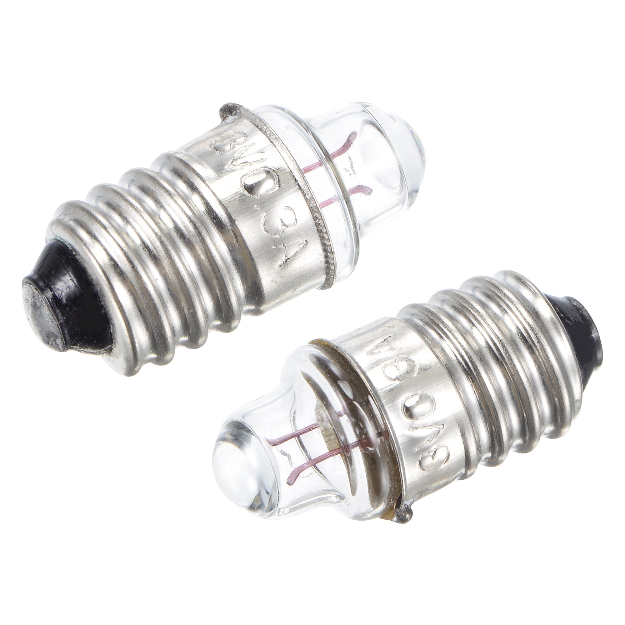 E10 Screw Base Flashlight Bulbs DC 3V 0.3A Yellow Light Mini Lamps ...