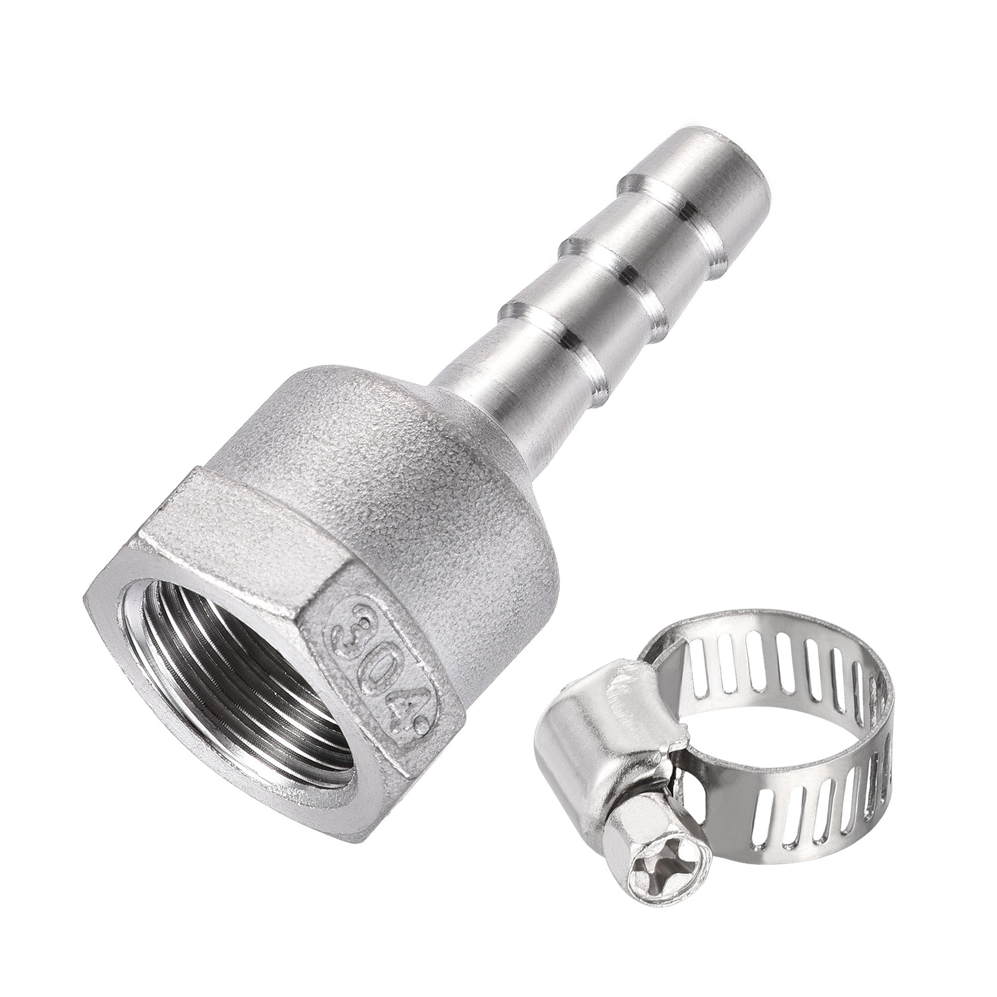 Barb Hose Fitting Connector Adapter Female Pipe with Hose Clamp ...