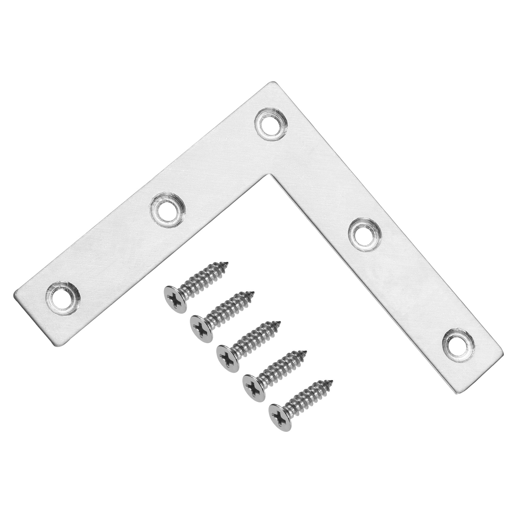 Uxcell L Shape Brace 80x80x1.3mm Stainless Steel Mending Repairing Flat ...