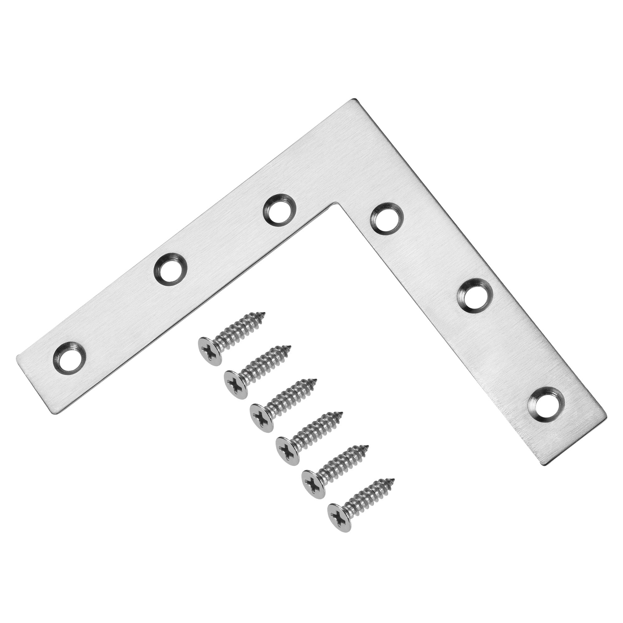Uxcell L Shape Brace 120x120x2mm Stainless Steel Mending Repairing Flat ...