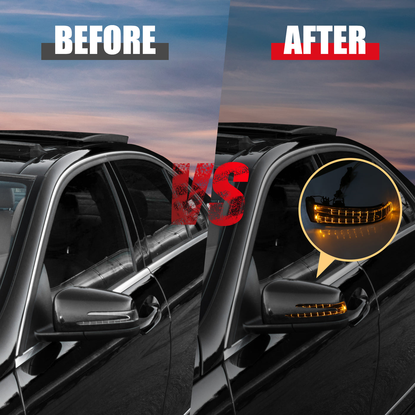 1 Set Left Right Side Door Mirror Turn Signal Indicator Light for ...