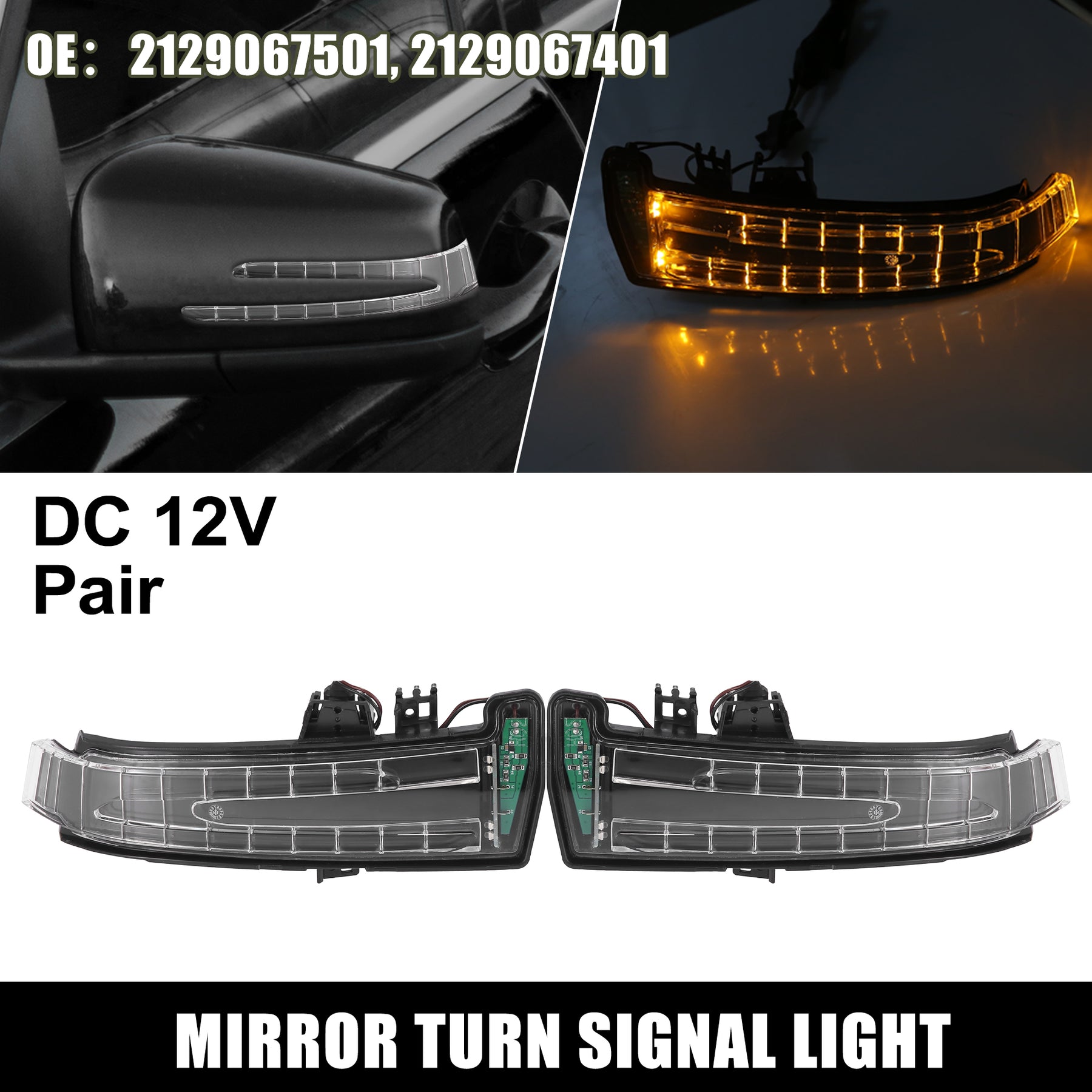 1 Set Left Right Side Door Mirror Turn Signal Indicator Light for ...
