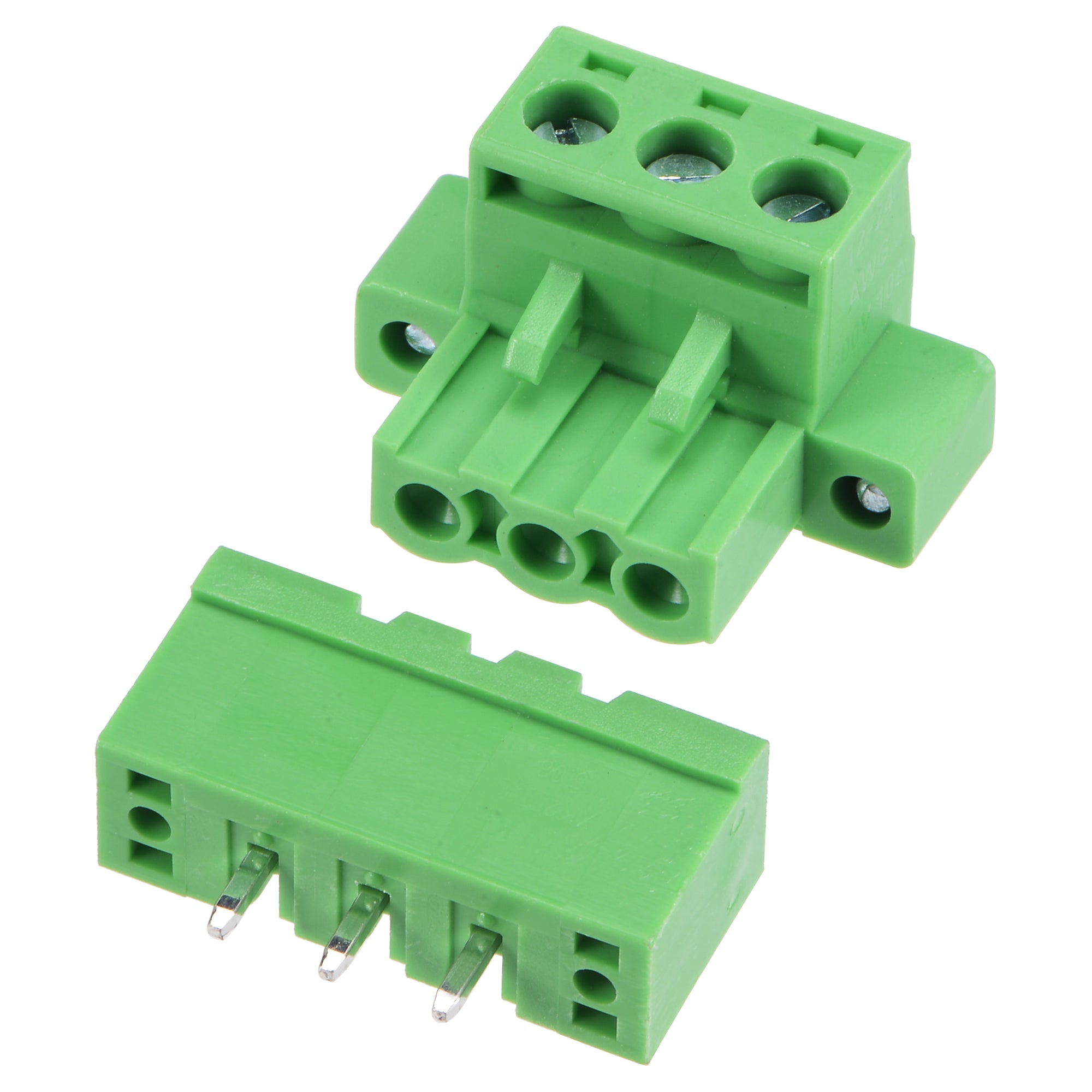 PCB Mount Screw Terminal Block 5.08mm Pitch 3 Pin 10A Straight Plug-in ...