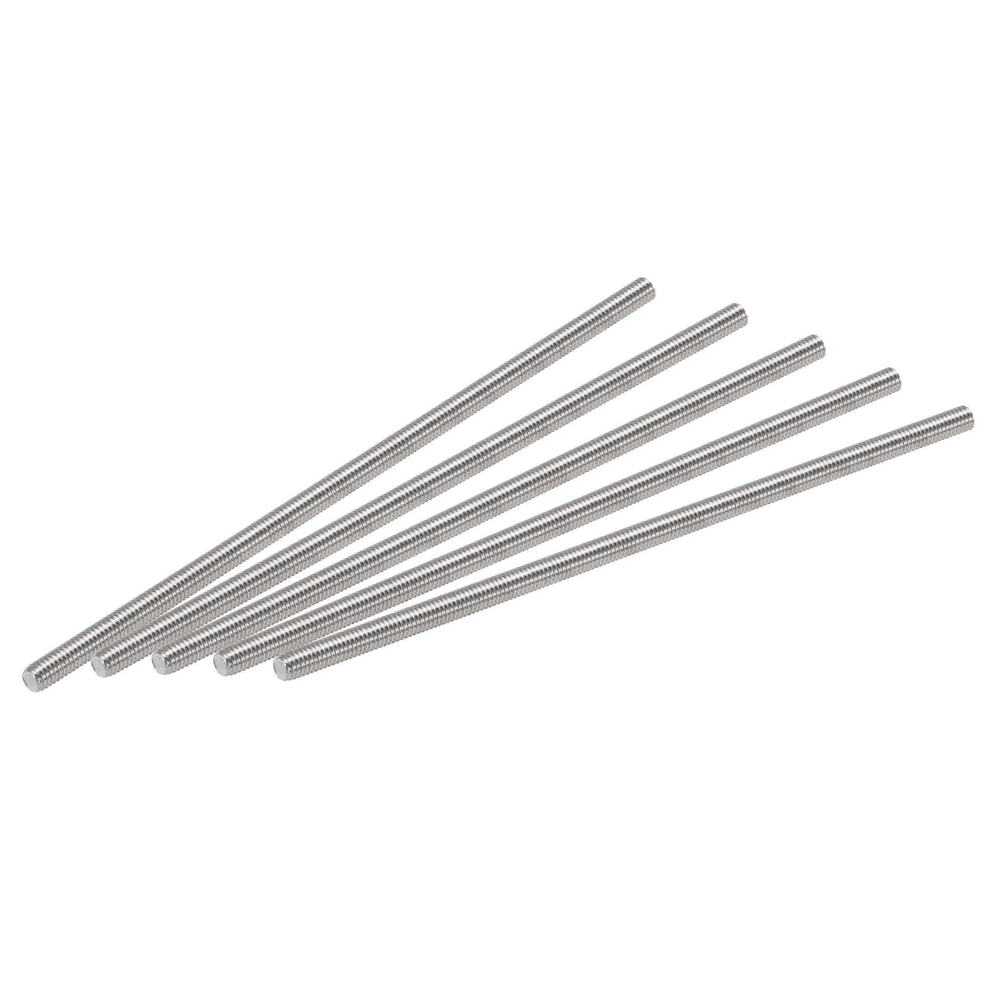 Uxcell 5Pcs M3 x 80mm Fully Threaded Rod 304 Stainless Steel Right Hand ...