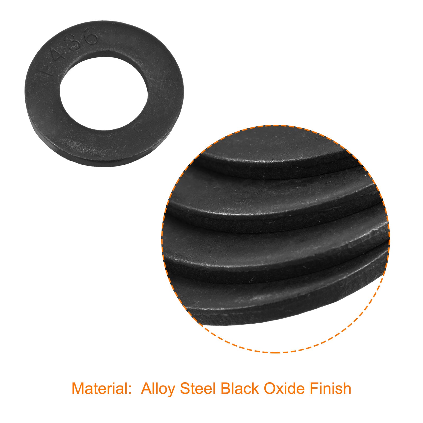 Uxcell 5/8-Inch Flat Washer, Alloy Steel Black Oxide Finish Pack of 10 ...