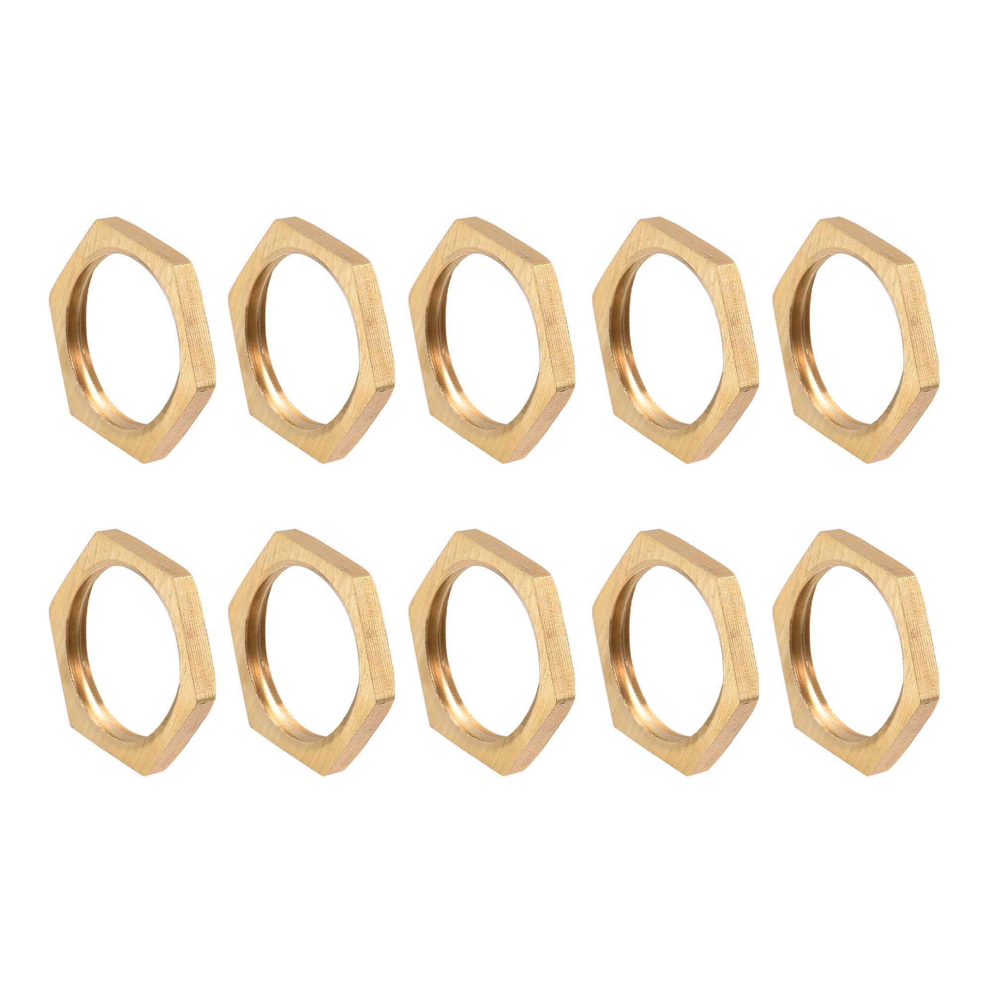 Uxcell G1/2 Lock Nut, Hex Brass Female Locknut for Plumbing 10pcs ...