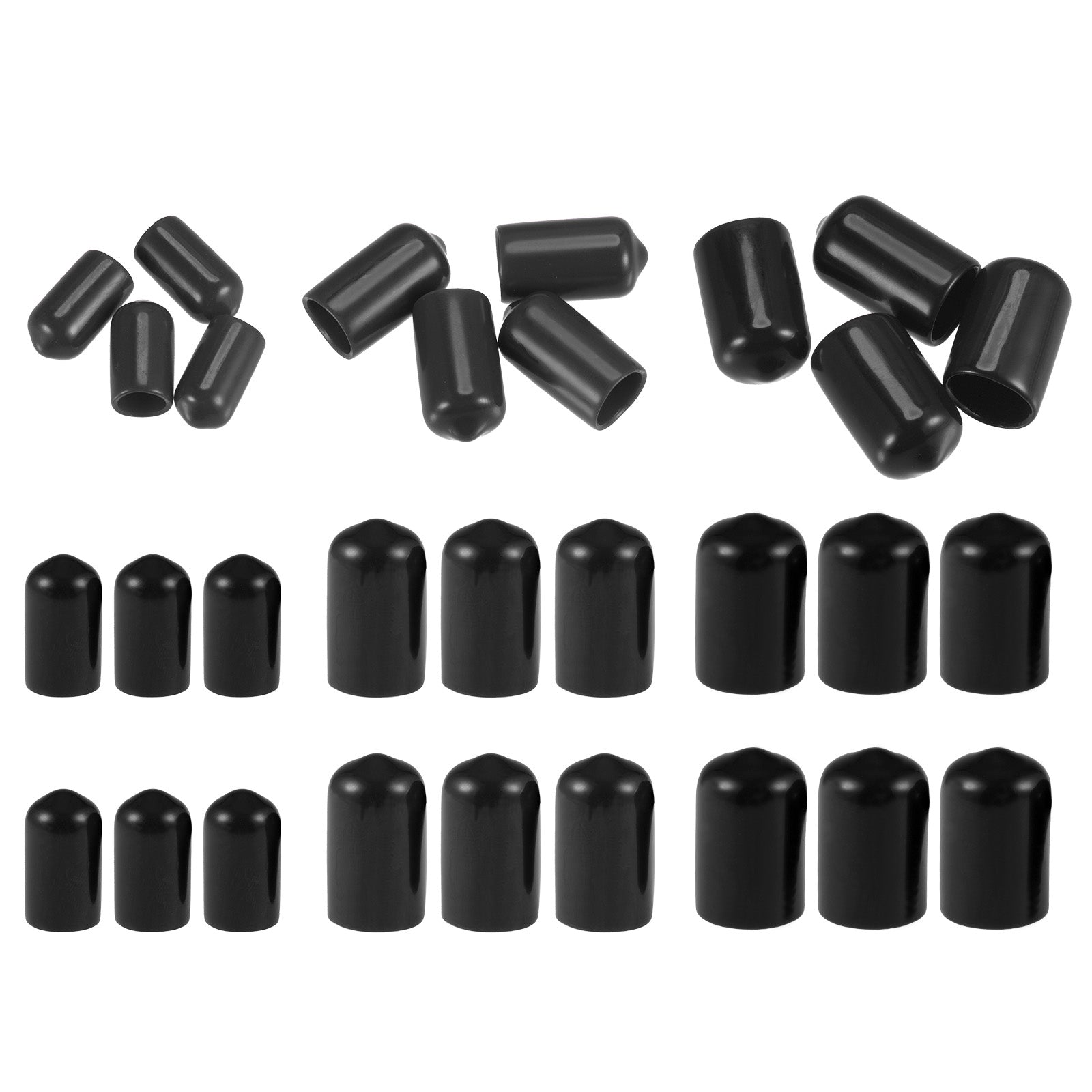 Round End Caps Rubber Cover Plastic Vinyl Screw Protectors for Screw ...