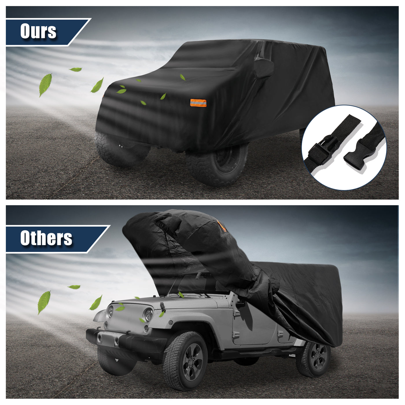SUV Car Cover Fit for Jeep Wrangler JK JL 2 Door 2007-2021 Outdoor ...