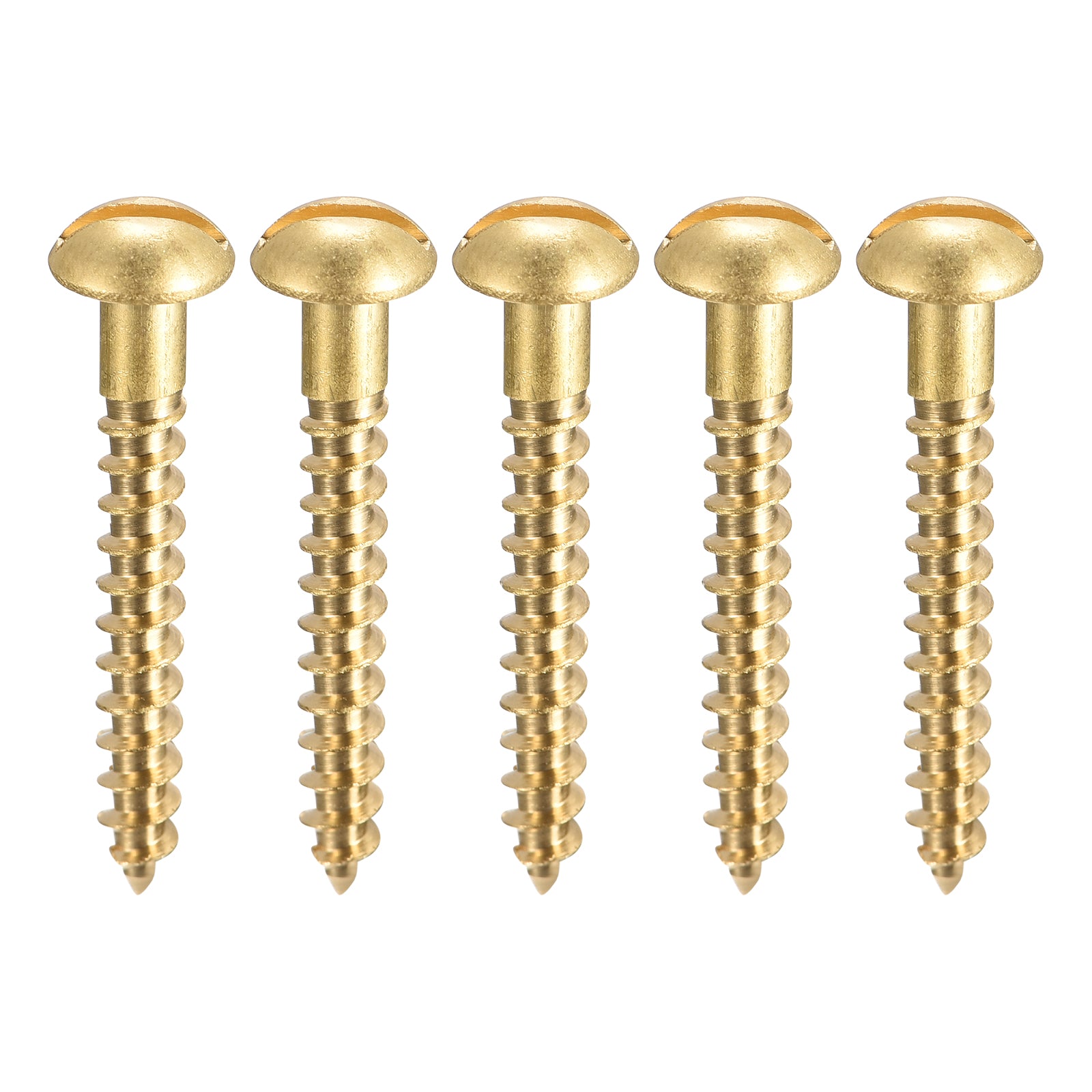 Uxcell Wood Screws Slotted Round Head Brass Self-Tapping Screw | Harfington