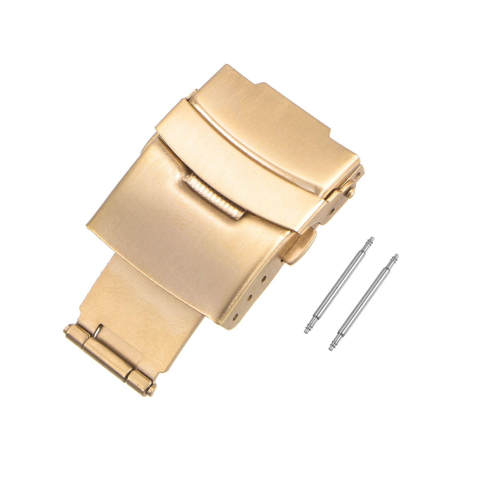Uxcell Fold Watch Deployment Clasp for 22mm Metal Watch Band Gold Tone ...