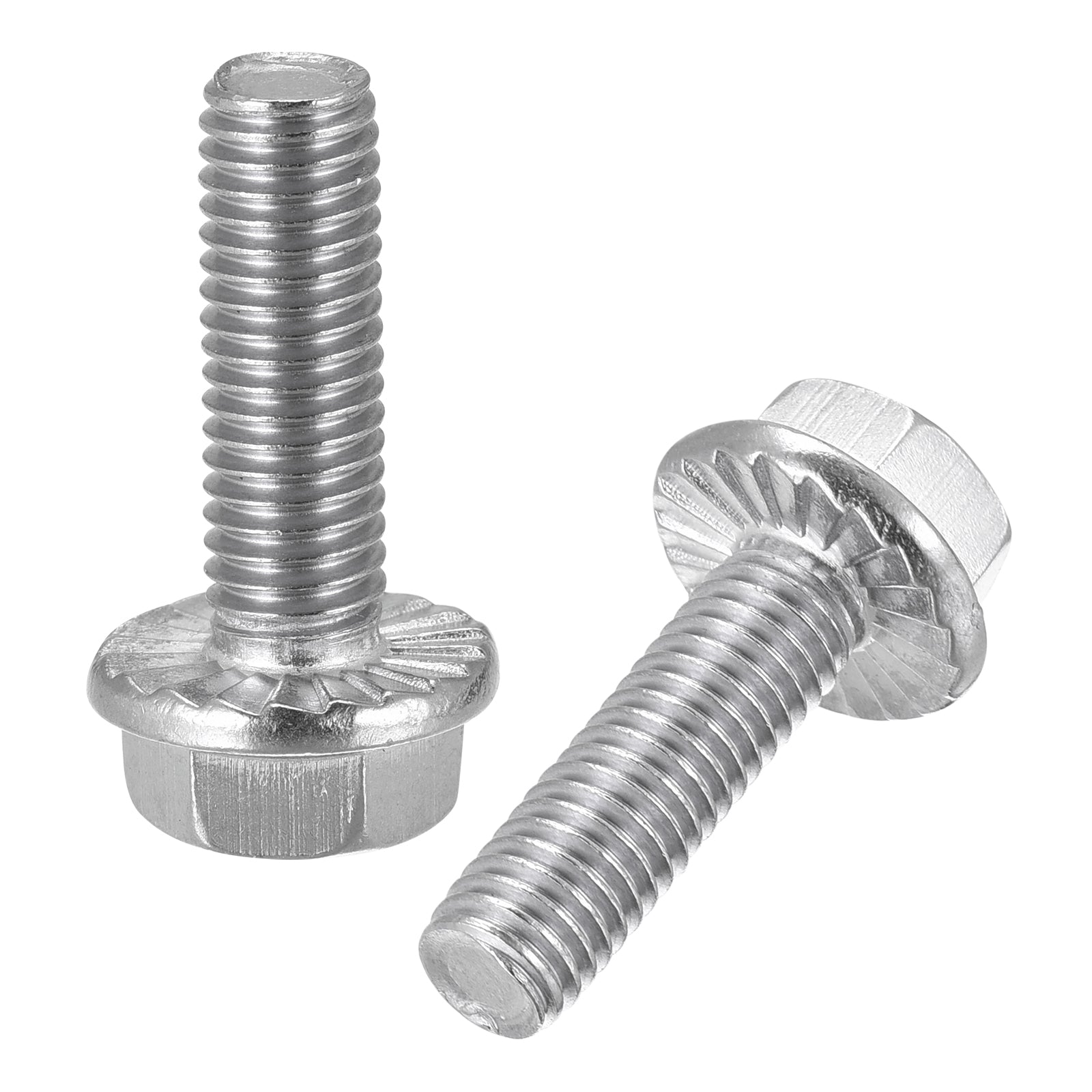 Uxcell M8x30mm Hex Serrated Flange Bolts Screws Metric Thread 304 ...