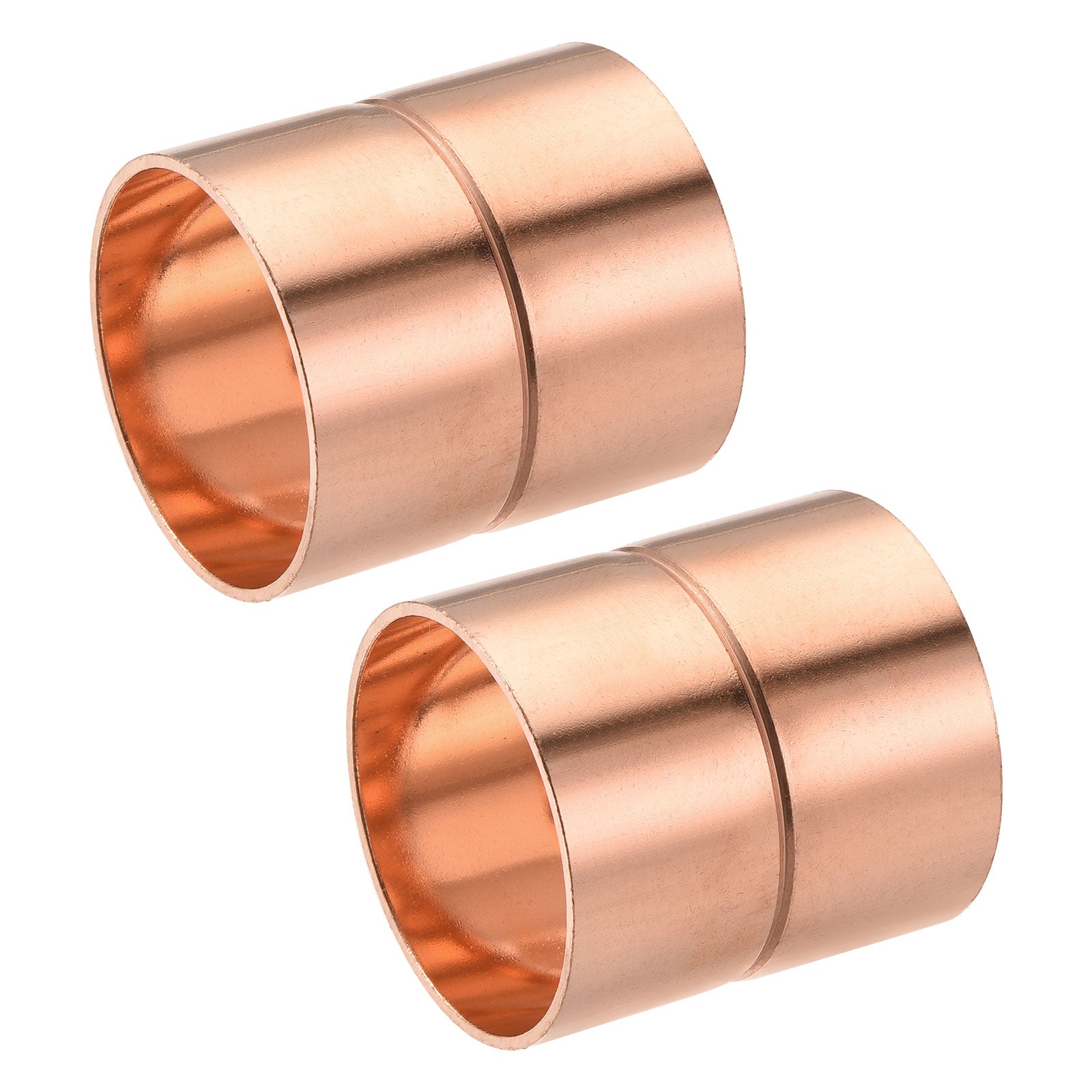 Copper Pipe Coupling 35mm Straight Connecting Adapter for Plumbing 2Pcs ...