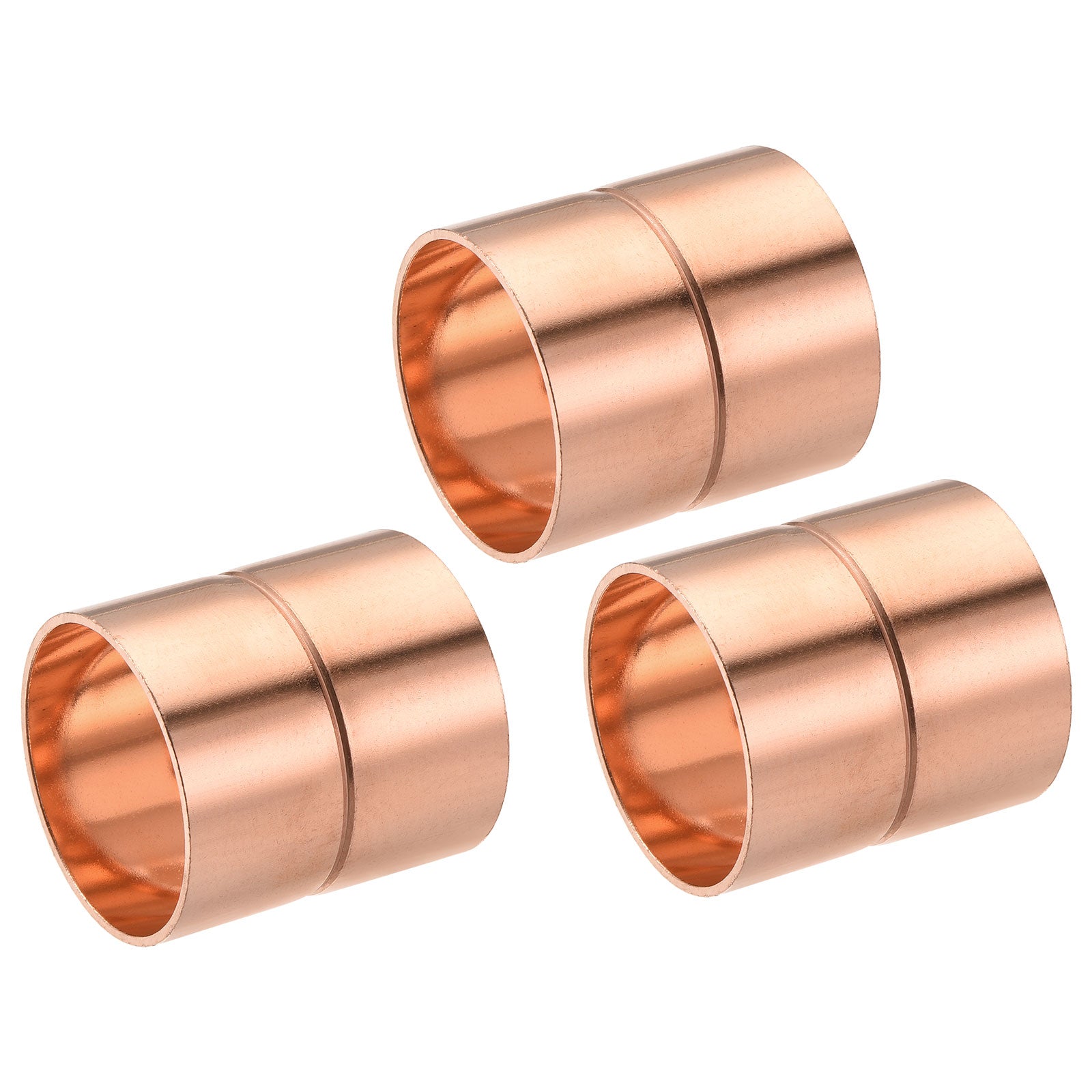 Copper Pipe Coupling 35mm Straight Connecting Adapter for Plumbing 3Pcs ...