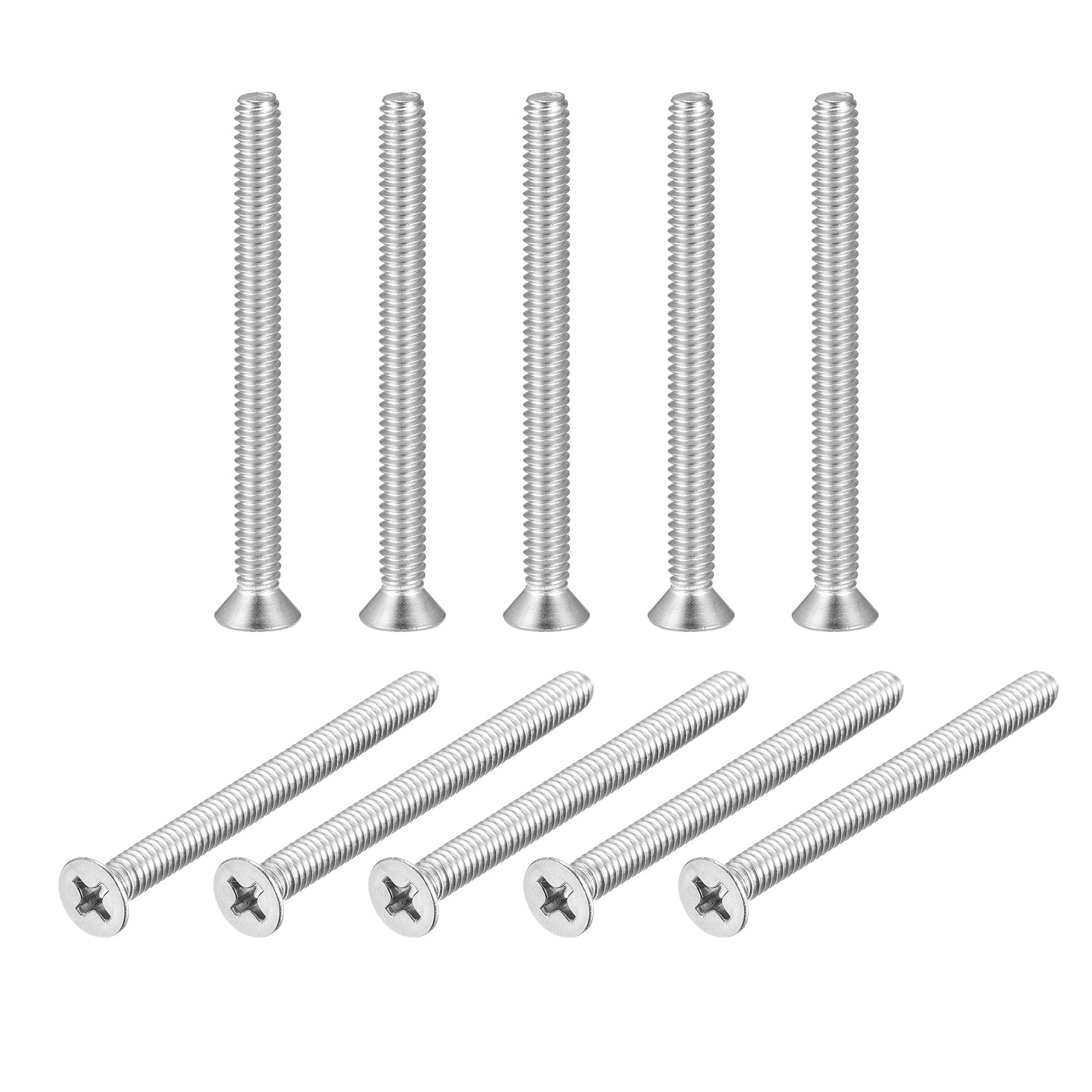 Uxcell 1/4-20x3" Flat Head Machine Screws Phillips 304 Stainless Steel Bolts 10pcs | Harfington