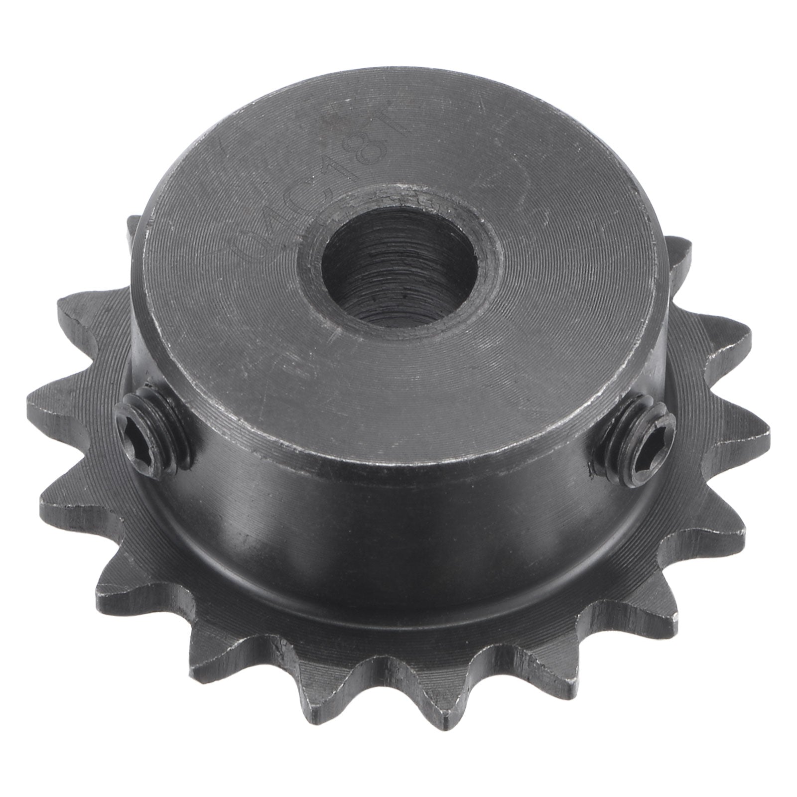 Uxcell 18 Teeth Sprocket 1/4" Pitch, 8mm Bore Carbon Steel with Set ...