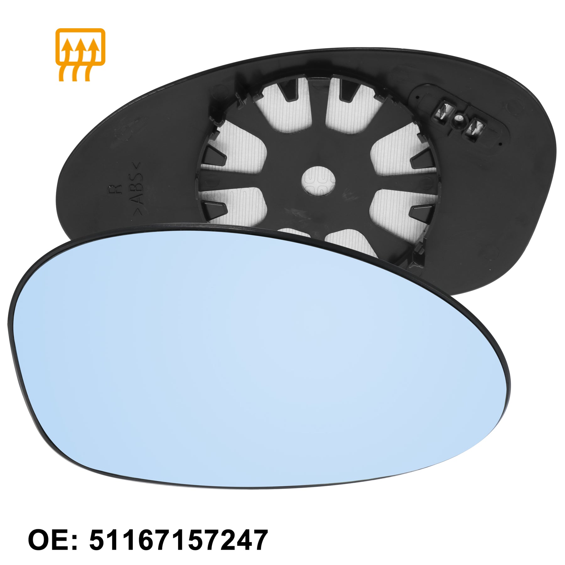 Car Rearview Right Side Mirror Glass Replacement 51167157247 w/ Backing ...