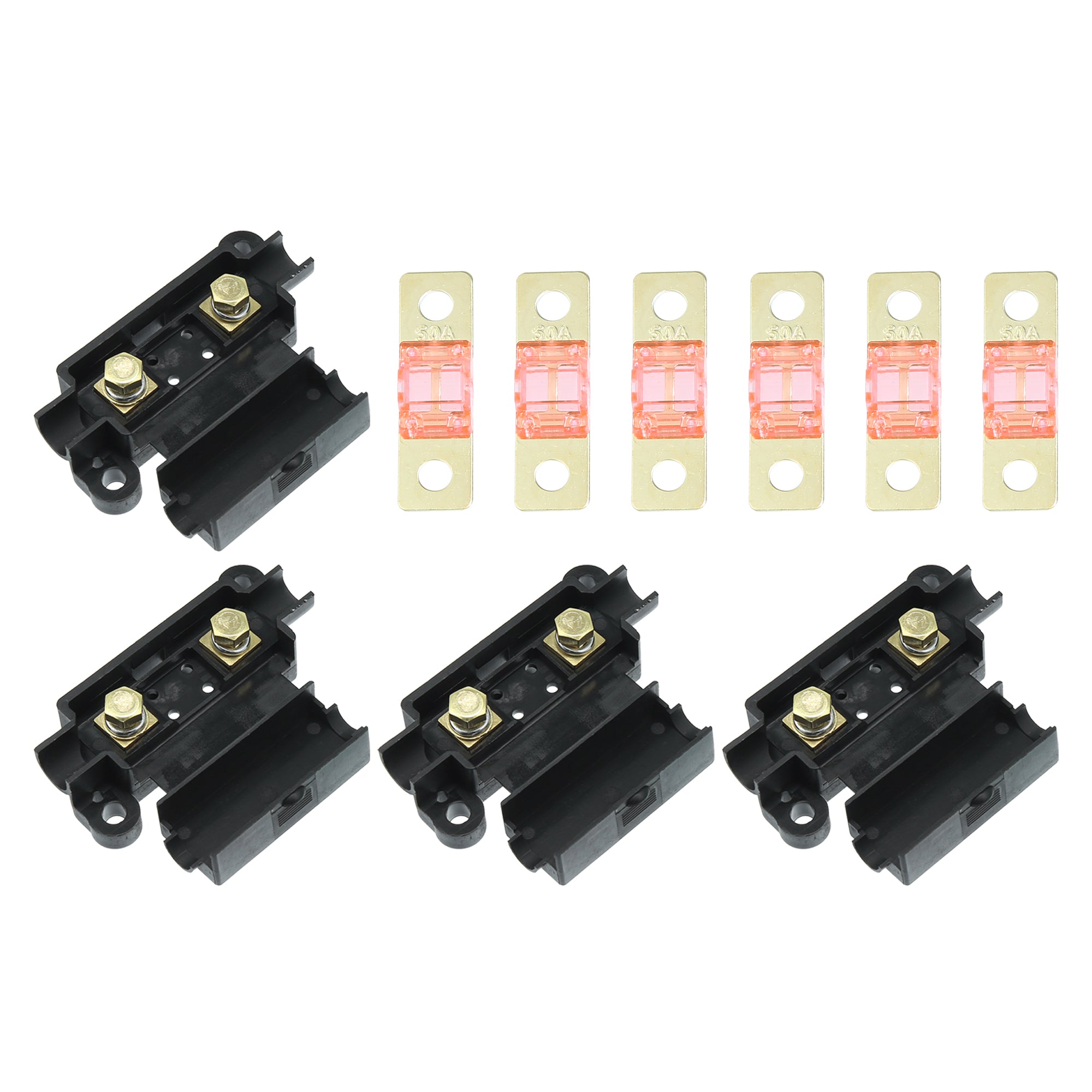 50A Fuse Kit 4 ANS Holders 7 x 50 AMP Fuses Replacement for Car Dual ...