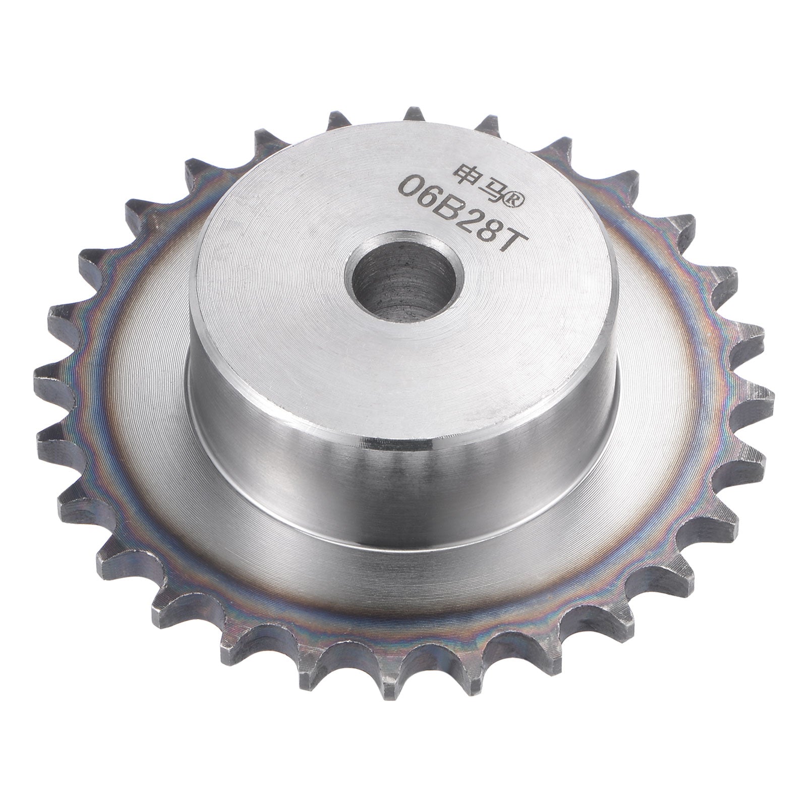 Uxcell 28 Teeth Sprocket Single Strand 3/8" Pitch, 12mm Bore Carbon ...