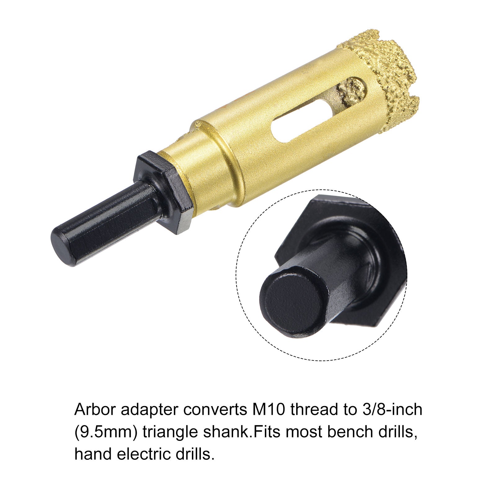 Uxcell 22mm Brazed Diamond Core Drill Bits with M10 Arbor Adapter for ...