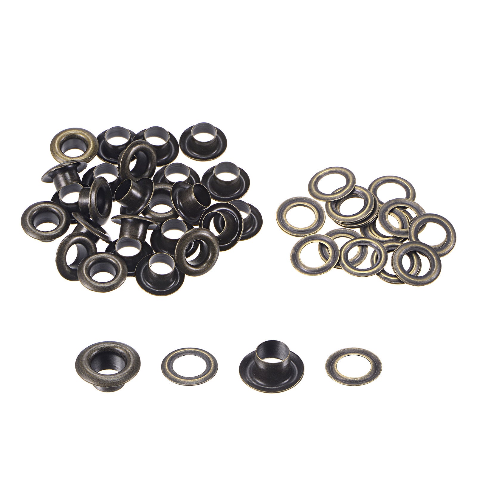 Uxcell 25Set 5.5mm Hole Copper Grommets Eyelets Bronze Tone for Fabric ...