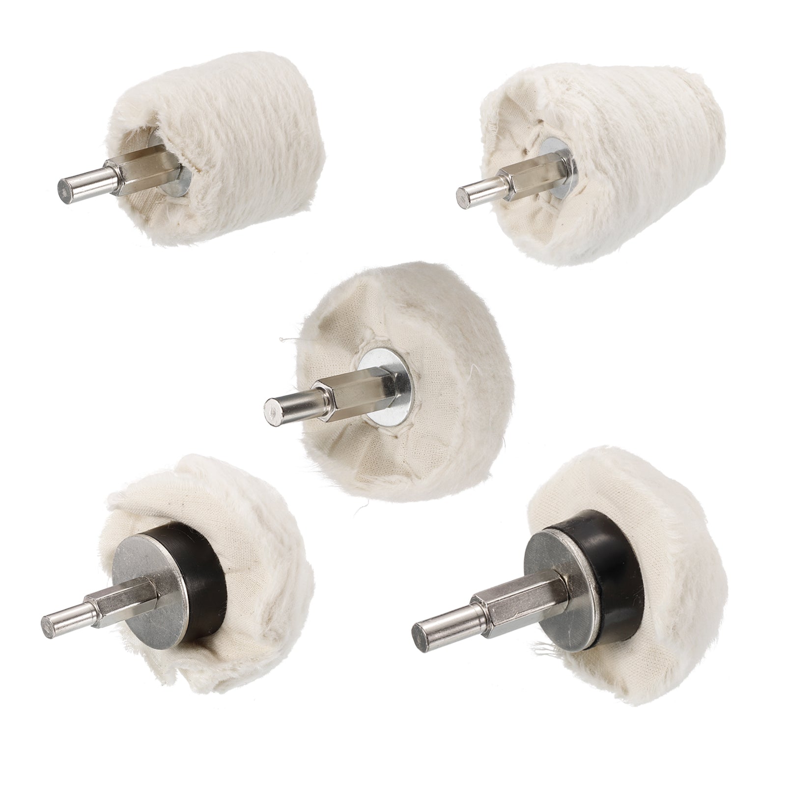Uxcell Cotton Buffing Wheel Set 5in1 Cone/Cylindrical/Mushroom Shape ...