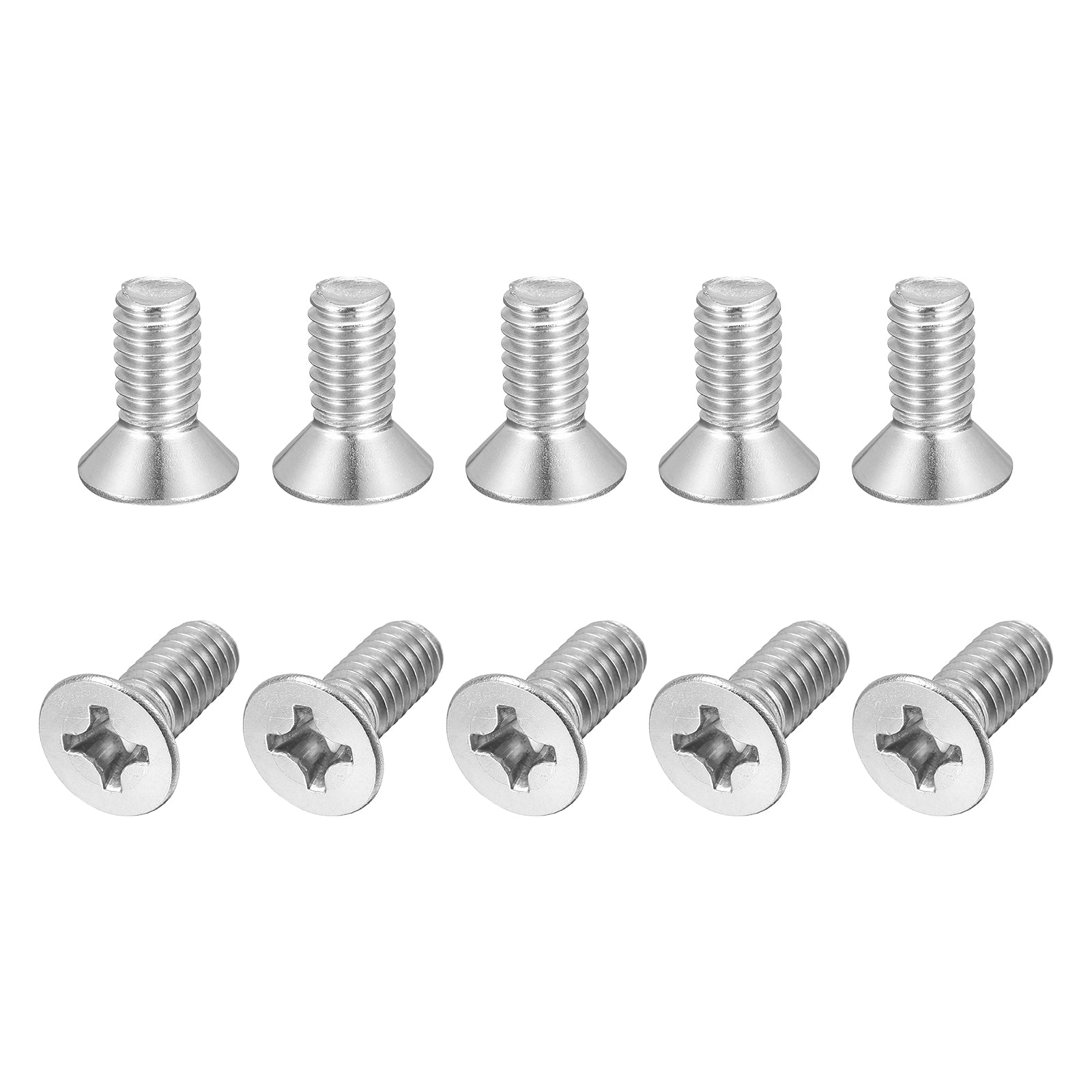 Uxcell 5/16-18x3/4" Flat Head Machine Screws Phillips 304 Stainless ...