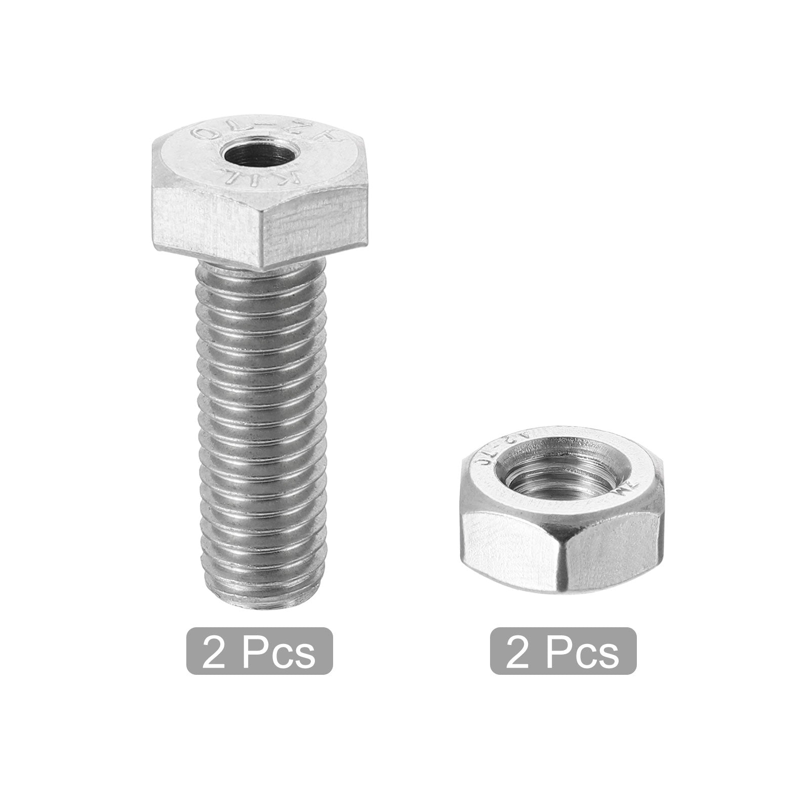 M10x30mm Hollow Screw Bolts External Hexagon Fasteners with Nuts, 304 ...