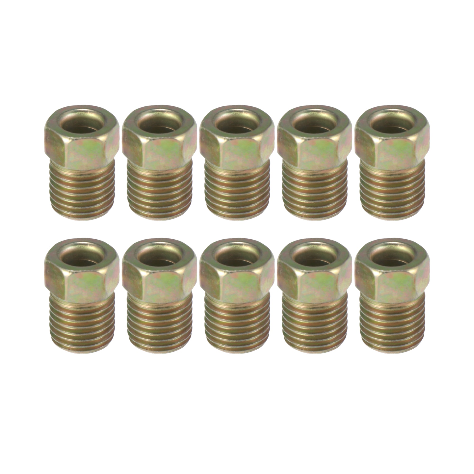 10pcs 3/8 Inch-24 Threads Brake Line Nut Fittings for 3/16" Steel Brake ...