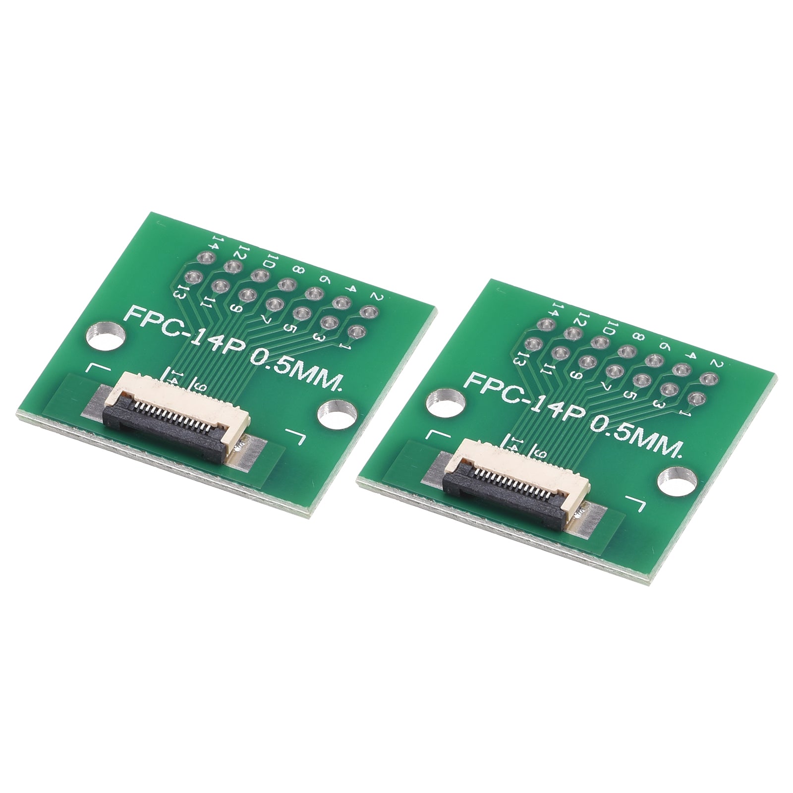 FPC Converter Board 14P 0.5mm on Socket Side, Back 1.0mm, to DIP 2.54mm ...