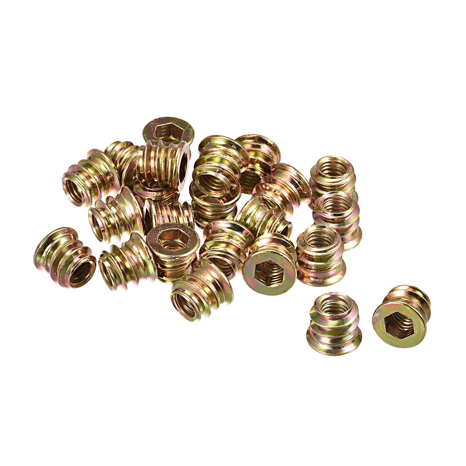Uxcell M6x10mm Threaded Inserts for Wood Hex Socket Drive Furniture ...