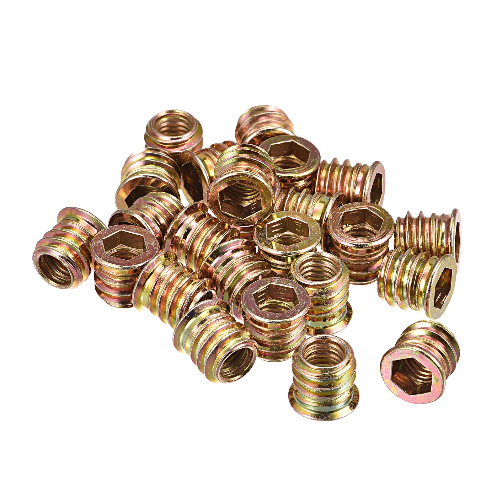 Uxcell M8x13mm Threaded Inserts for Wood Hex Socket Drive Furniture ...