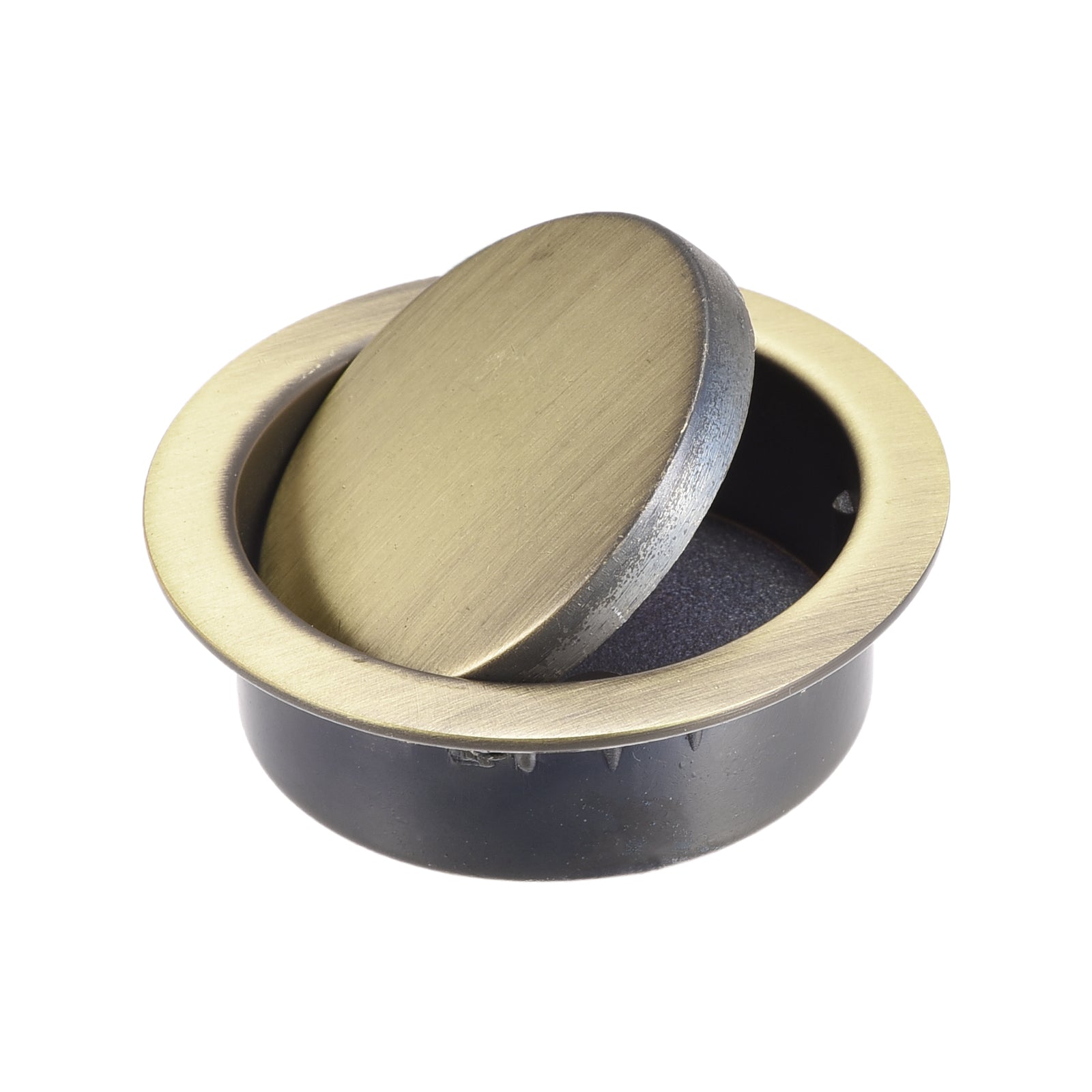 Uxcell Finger Flush Pull Handle 2pcs Outer Dia. 42mm/1.65" Bronze Tone ...