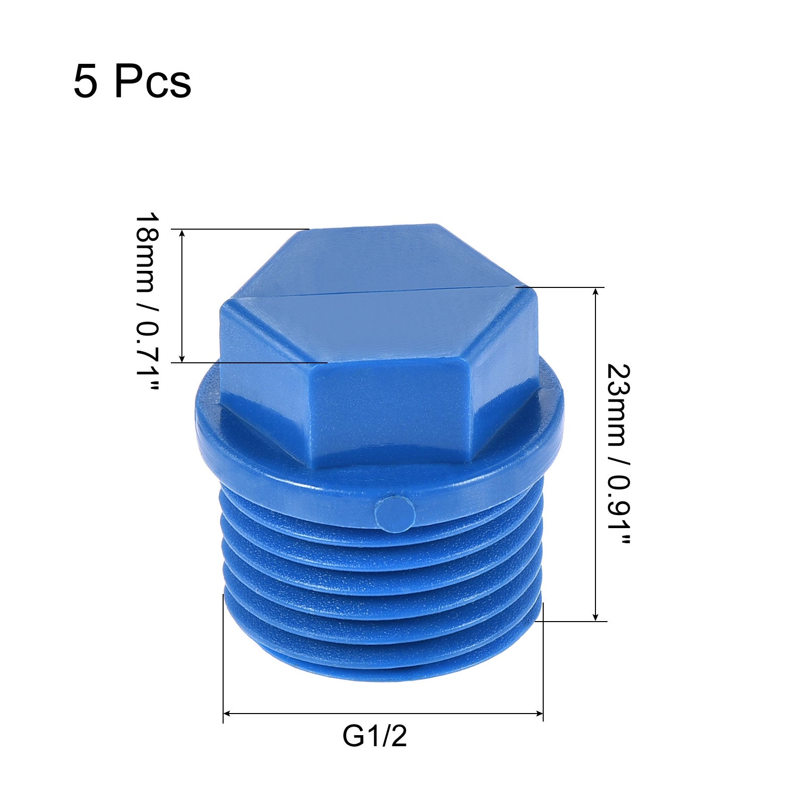 Pipe Plug Fitting G1/2 Male Threaded PVC Hex Head End Cap for Water ...