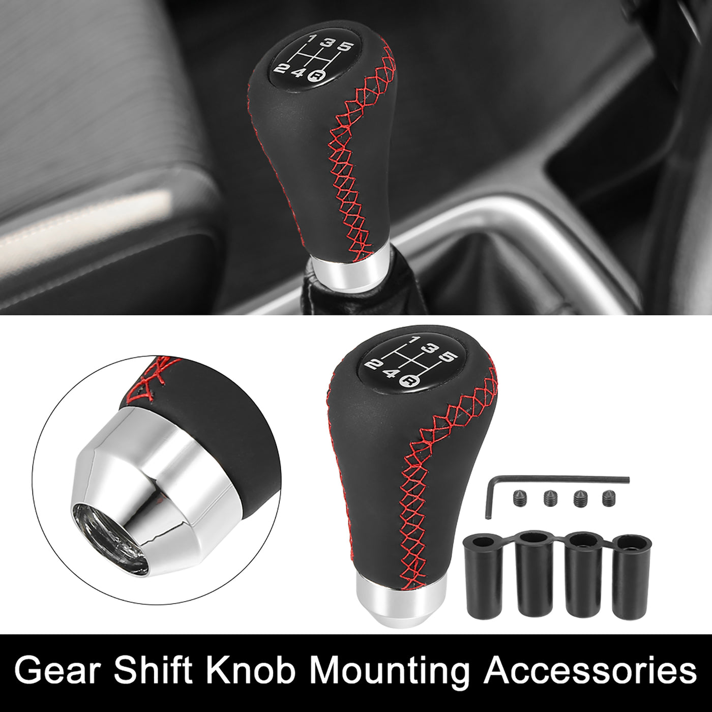 Black Universal 5 Speed Auto Car Gear Lever Shifter Manual Stick Shift ...