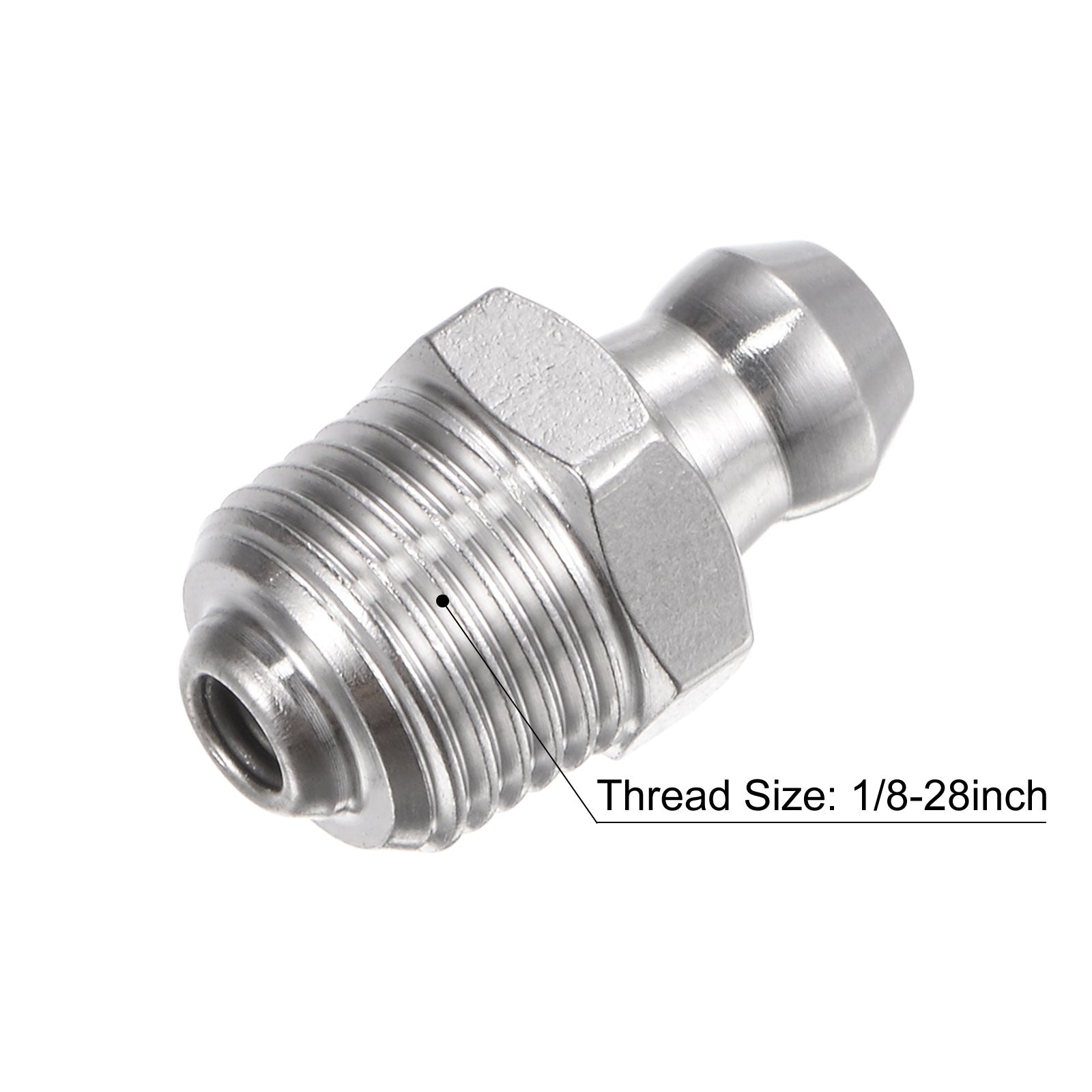 Uxcell 10pcs 304 Stainless Steel Straight Hydraulic Grease Fitting 1/8 ...
