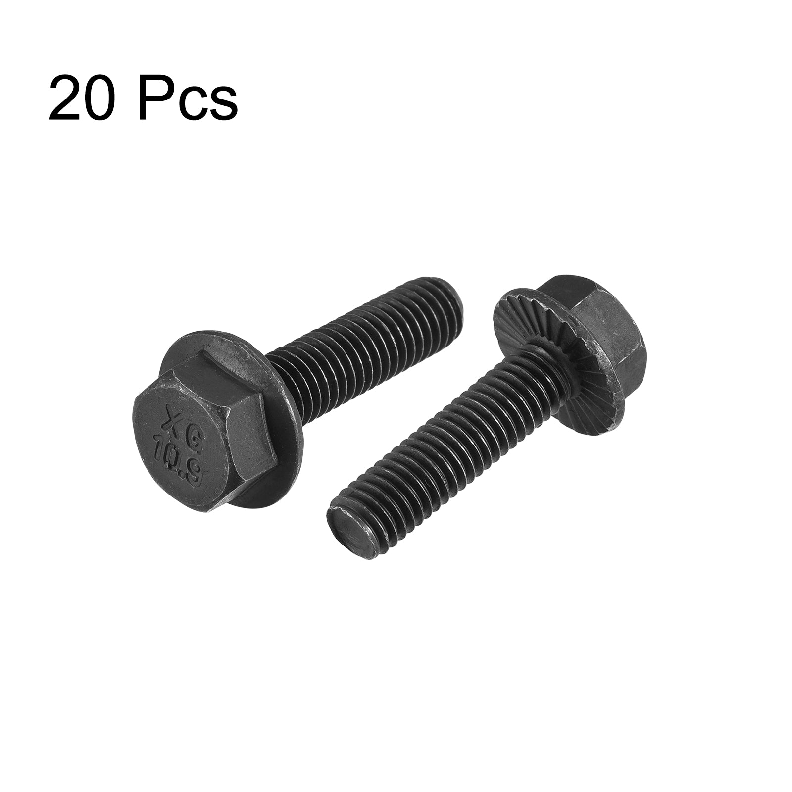 M14x1.5 Bolt Uxcell M10-1.5x40mm Hex Serrated Flange Bolts 10.9 Grade ...